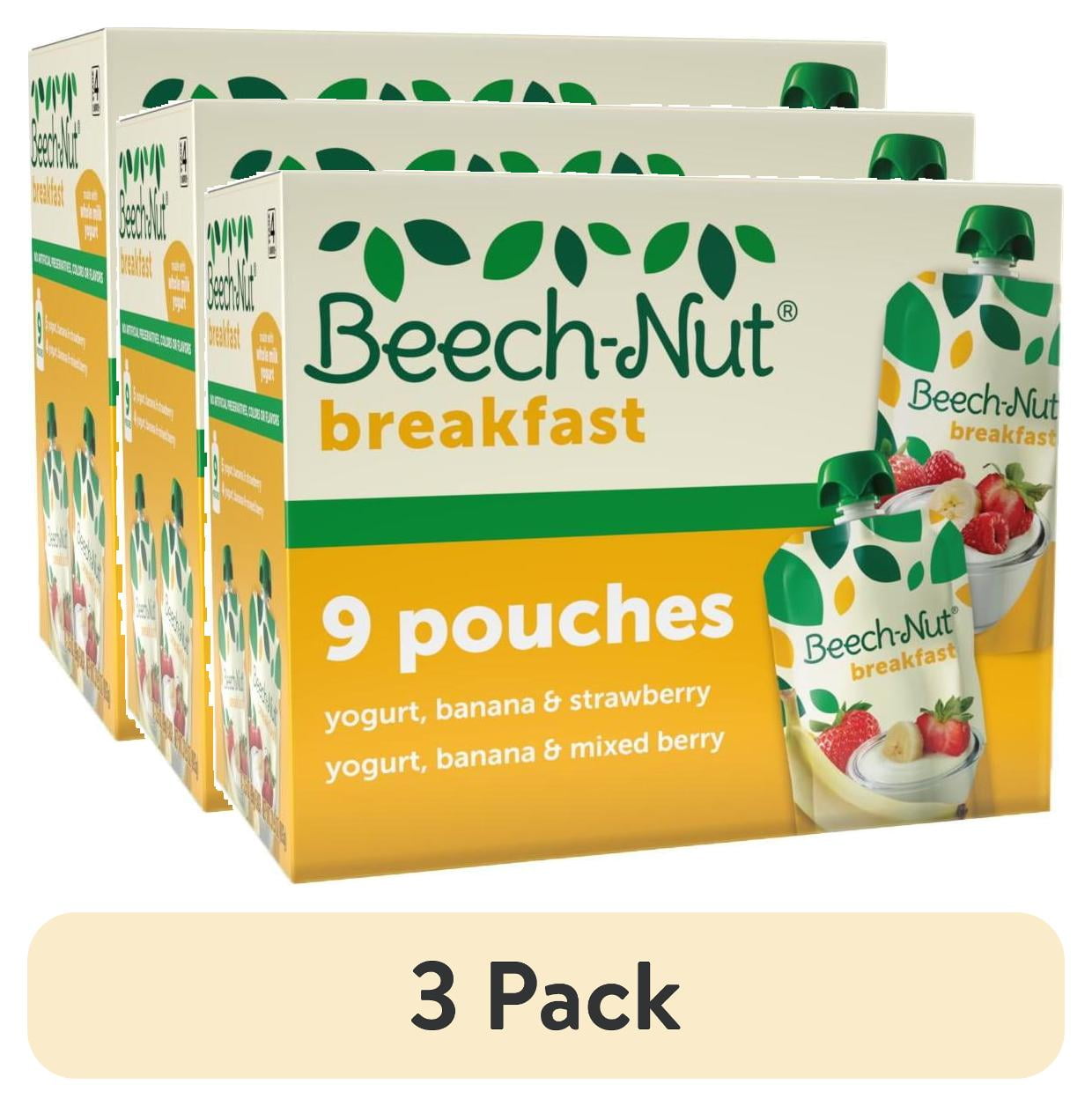 (3 pack) Beech-Nut Breakfast Stage 4 Toddler Food Variety Pack, 3.5 oz Pouch (9 Pack) - Walmart.com