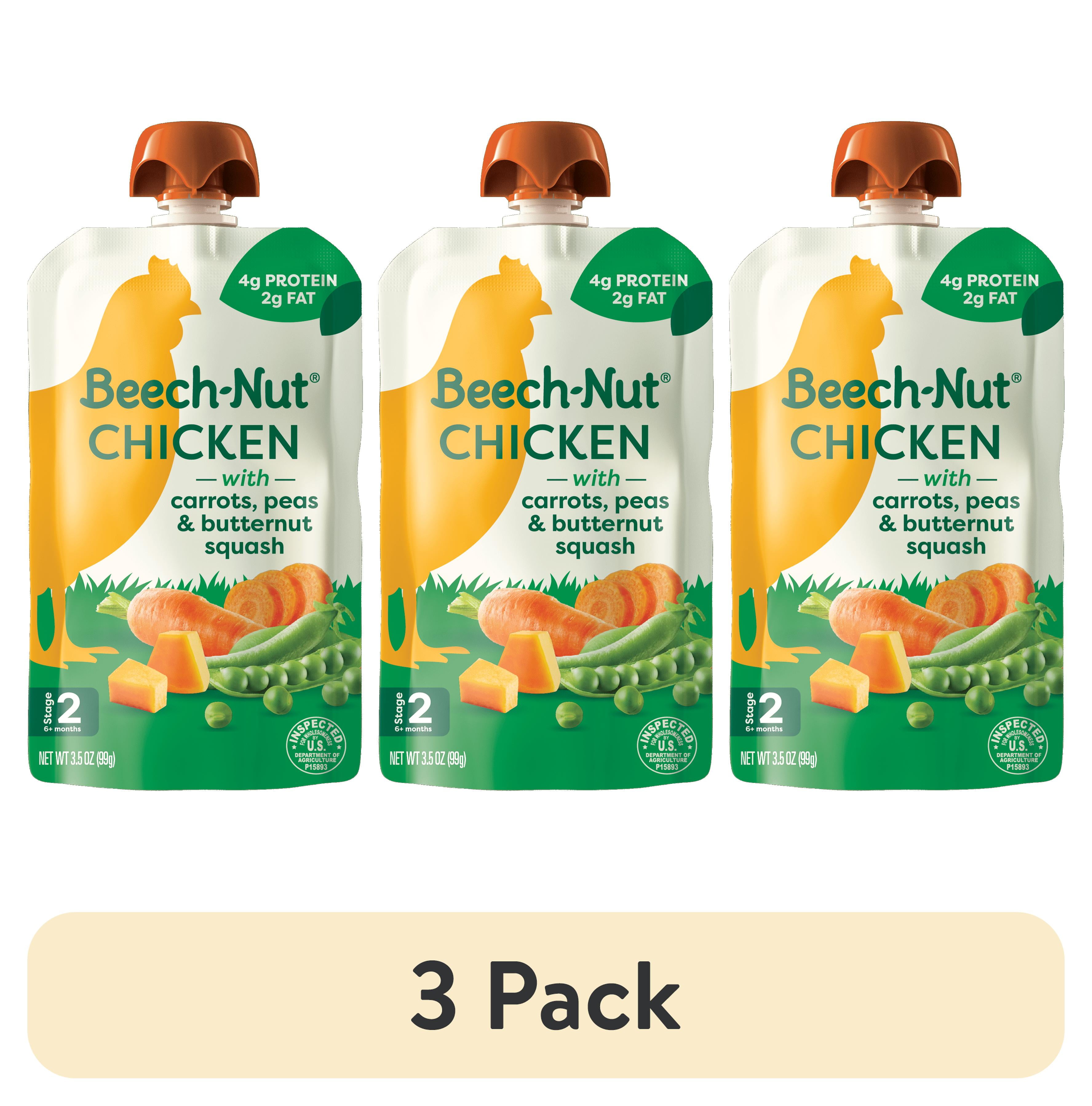 (3 pack) Beech-Nut Chicken Stage 2 Baby Food, Chicken Carrots Peas ...