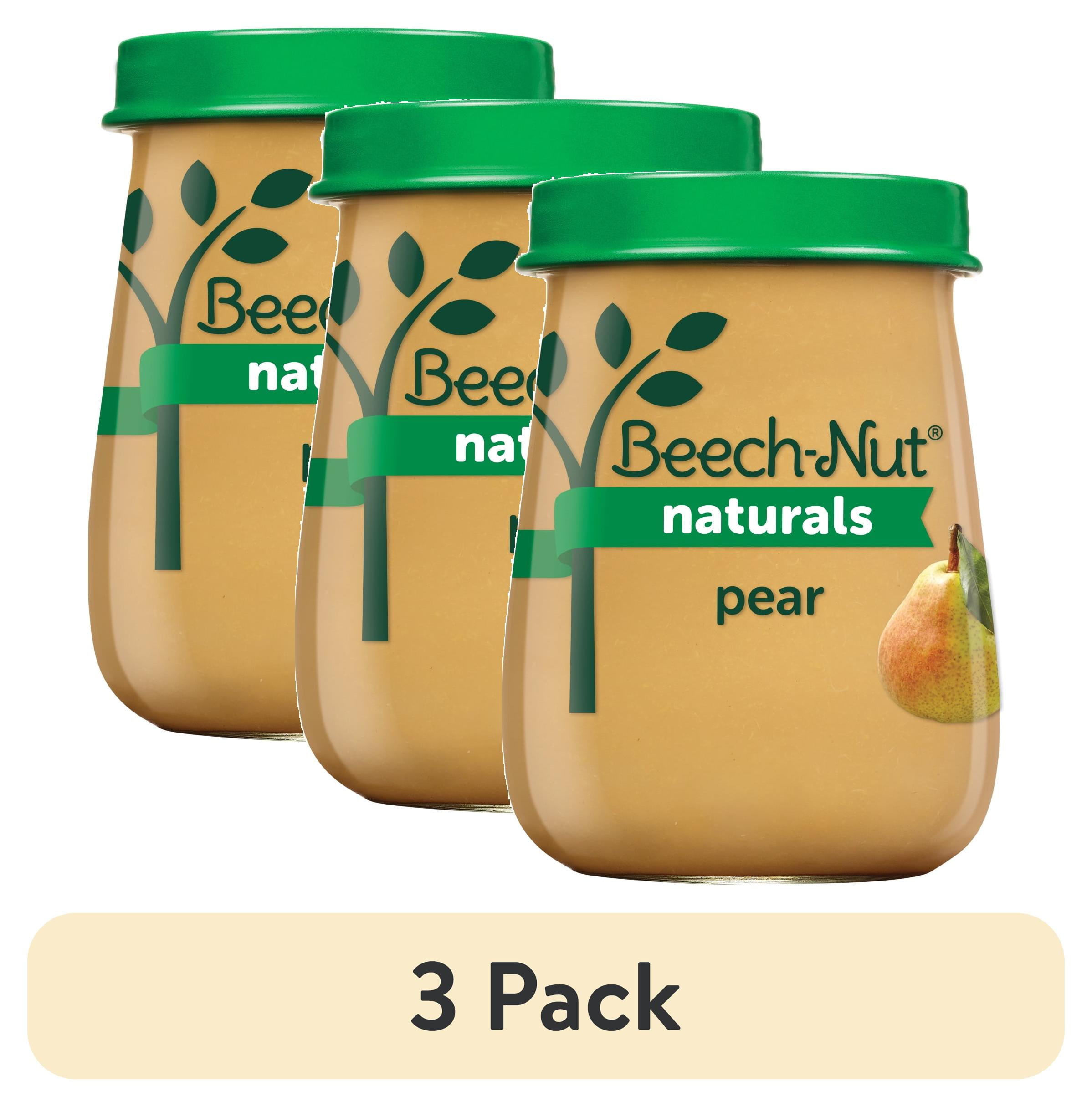 (3 pack) Beech-Nut Naturals Stage 1 Baby Food, Pear, 4 oz Jar - Walmart.com