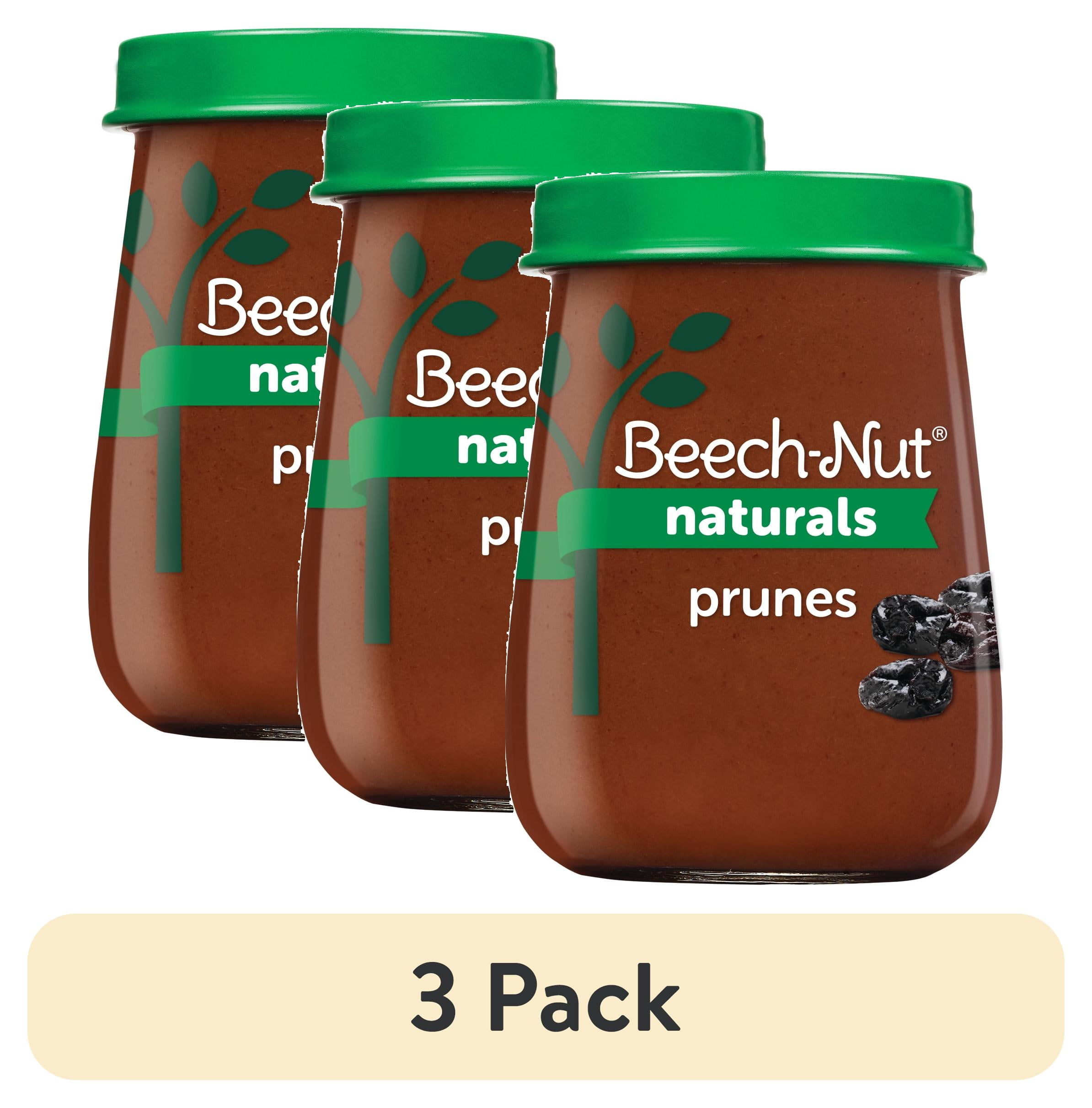 (3 pack) Beech-Nut Naturals Stage 1 Baby Food, Prunes, 4 oz Jar - Walmart.com