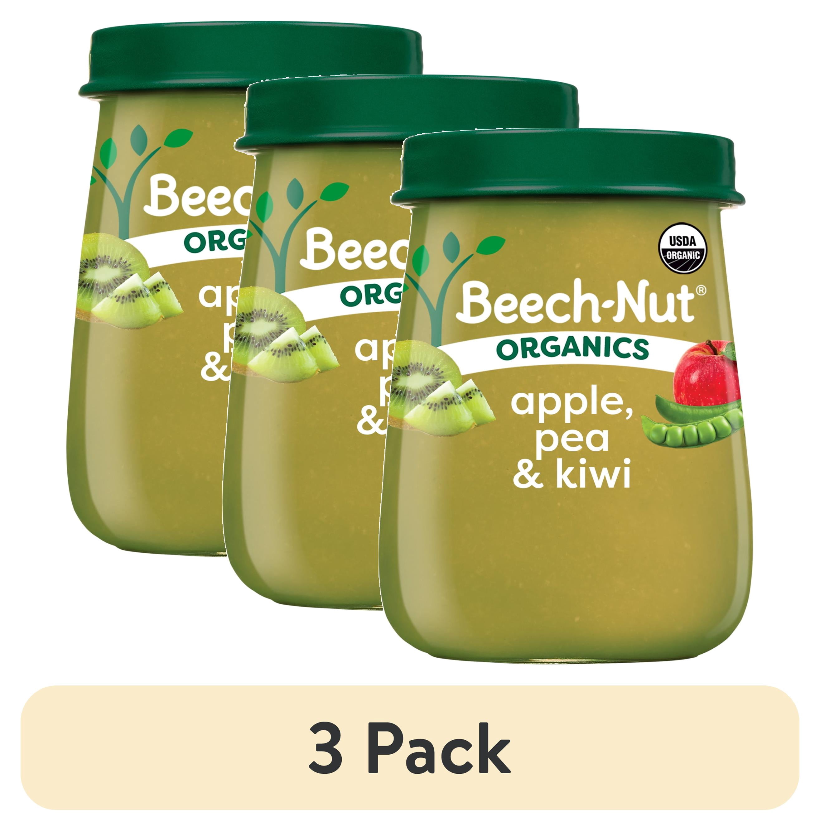 (3 pack) Beech-Nut Organics Stage 2 Organic Baby Food, Apple Pea & Kiwi ...
