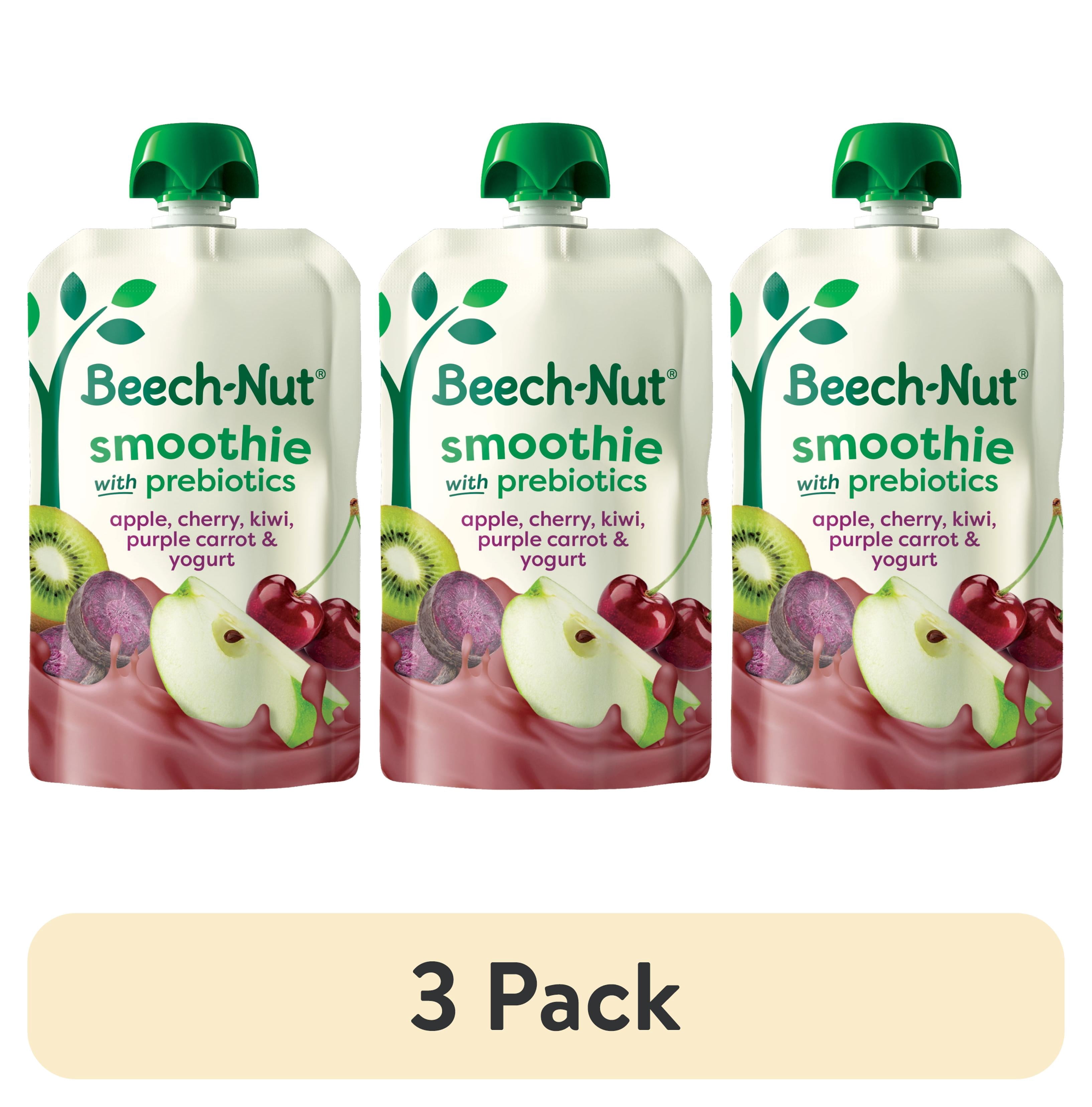 (3 pack) Beech-Nut Smoothie + Prebiotics for Toddlers, Apple Cherry ...