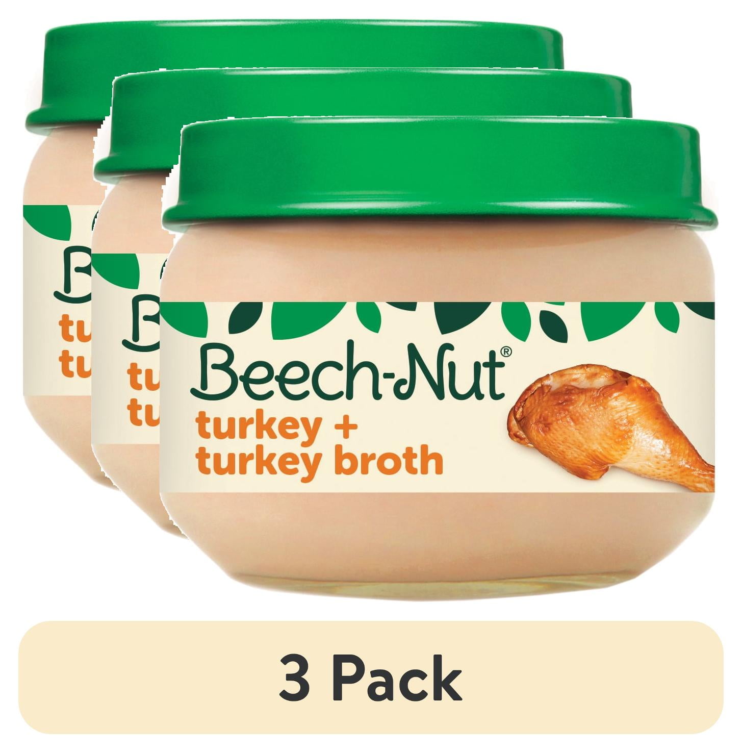 (3 pack) Beech-Nut Stage 1 Baby Food, Turkey & Turkey Broth, 2.5 oz Jar ...