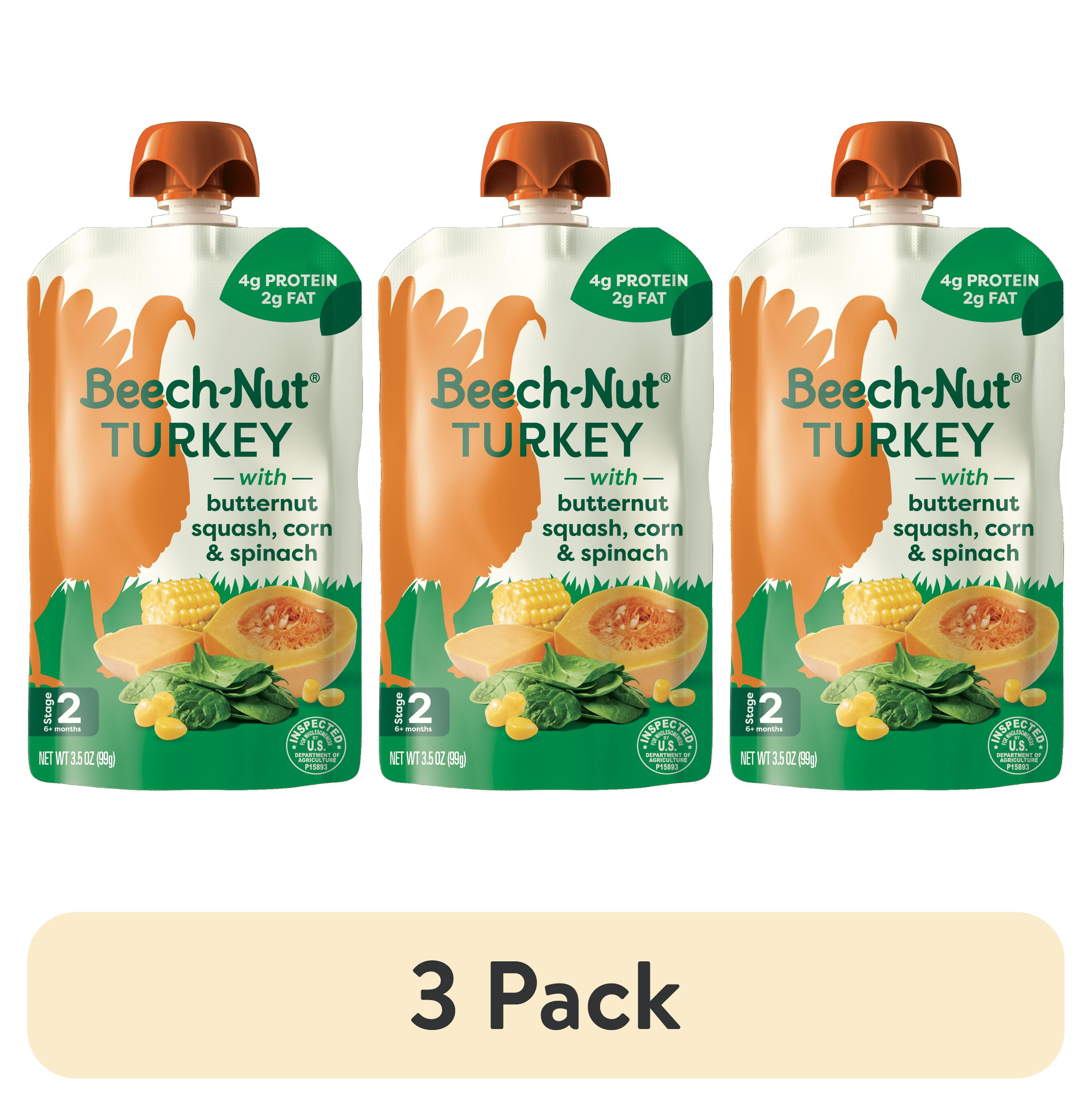 (3 pack) Beech-Nut Turkey Stage 2 Baby Food, Turkey Butternut Squash ...