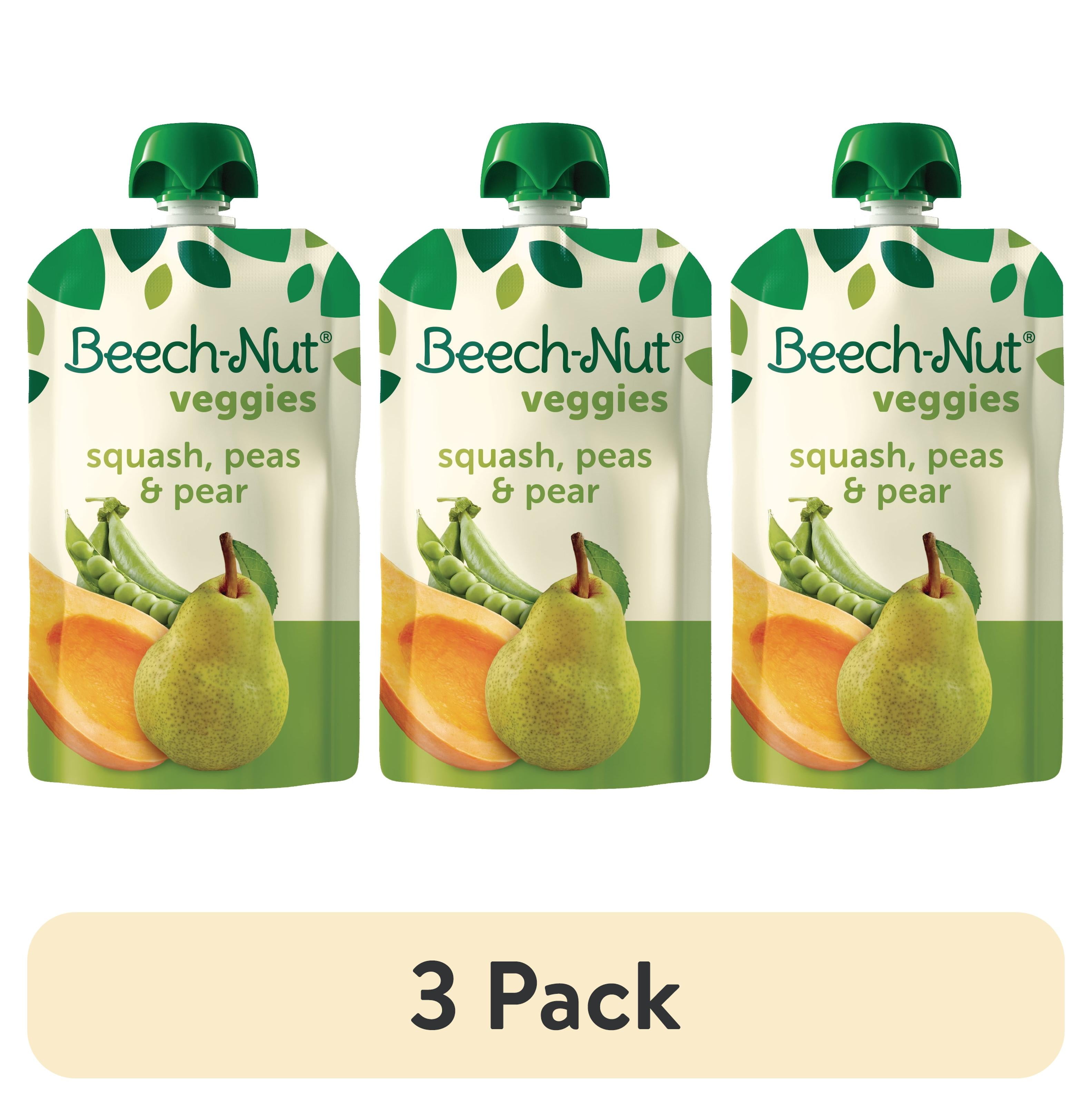 (3 pack) Beech-Nut Veggies Stage 2 Baby Food, Squash Peas & Pears, 3.5 ...