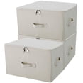 3-pack Beige Folding Storboxes With Zip Lid | Collapsible & Stackable ...