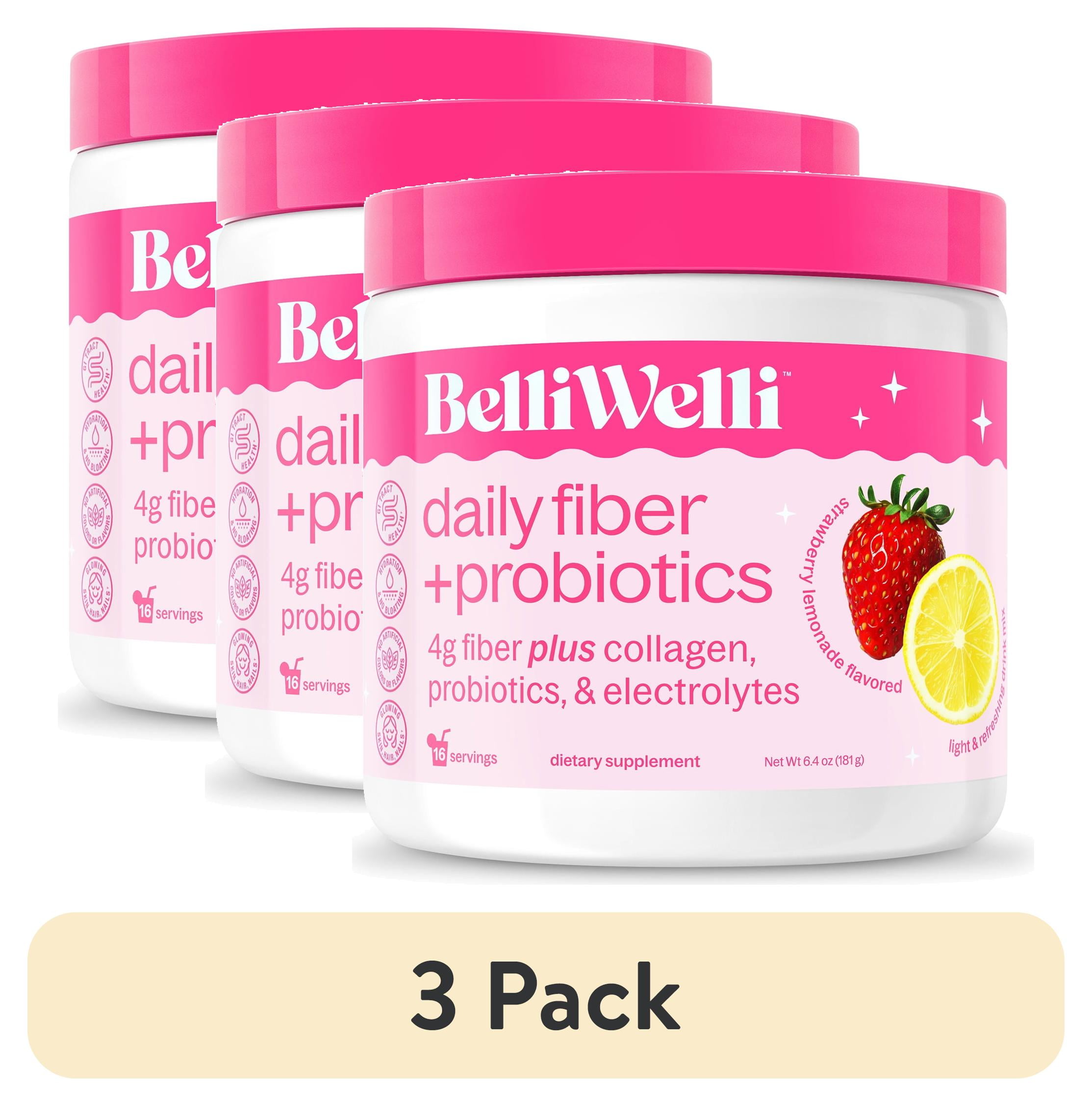 (3 pack) BelliWelli Daily Fiber Supplement with Probiotics ...