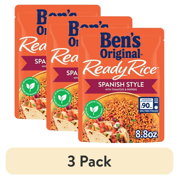 (3 pack) Ben's Original Ready Rice Spanish Style Flavored Rice, Easy ...