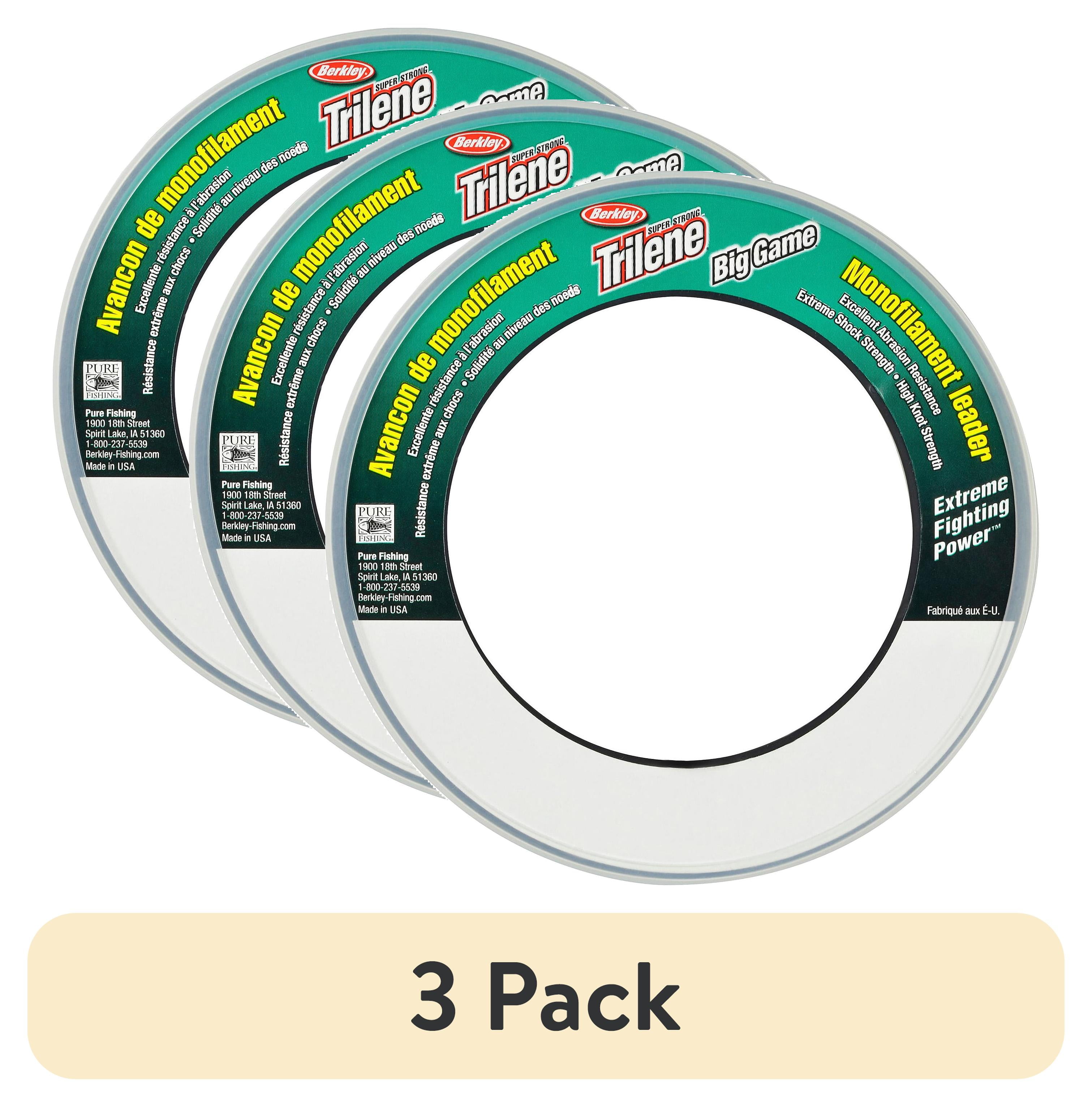 (3 pack) Berkley Trilene® Big Game™ Mono Leaders Fishing Line, Clear ...