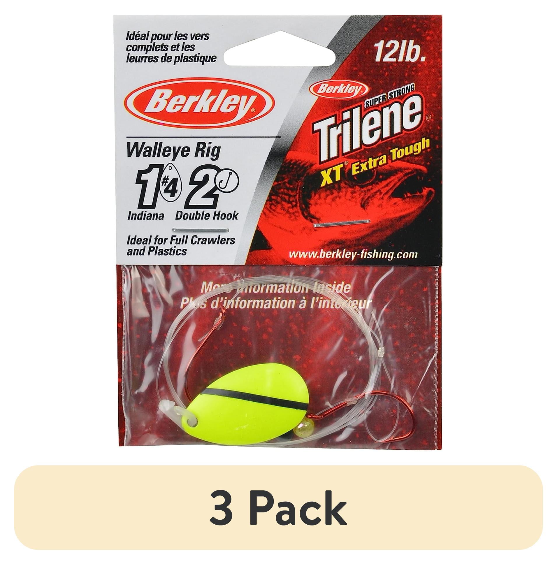 (3 pack) Berkley Walleye Mono Rig, Chartreuse/Black Stripe Indiana ...
