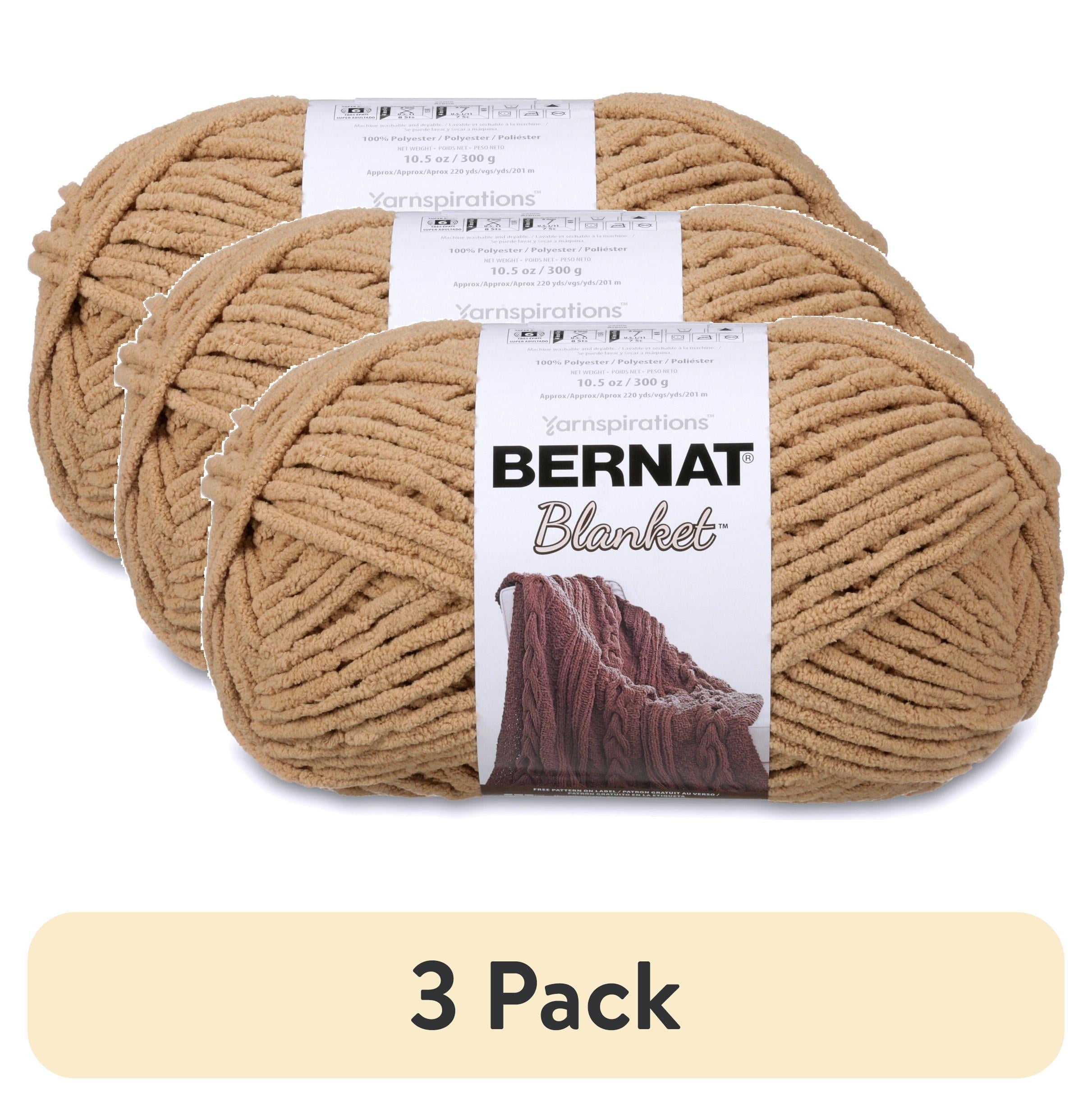 (3 pack) Bernat Blanket 6 Super Bulky Polyester Yarn, Sand 10.5oz/300g ...