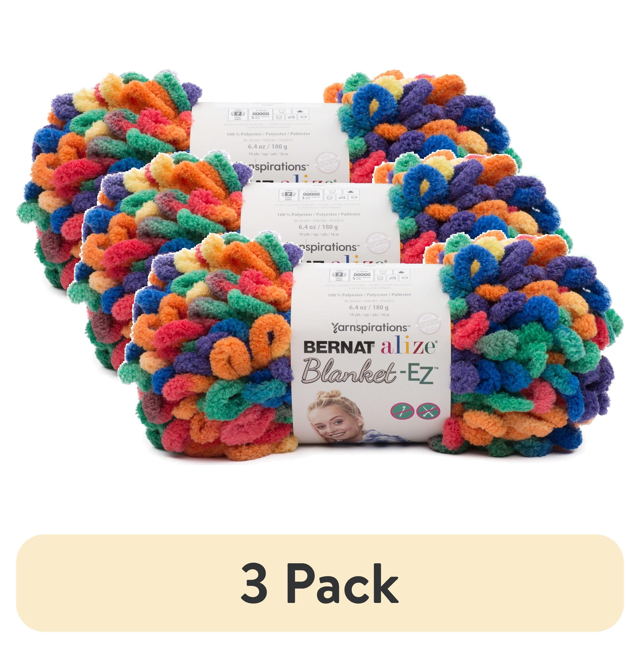 (3 pack) Bernat Jumbo 100% Polyester Bright Rainbow Yarn, 18 yd ...
