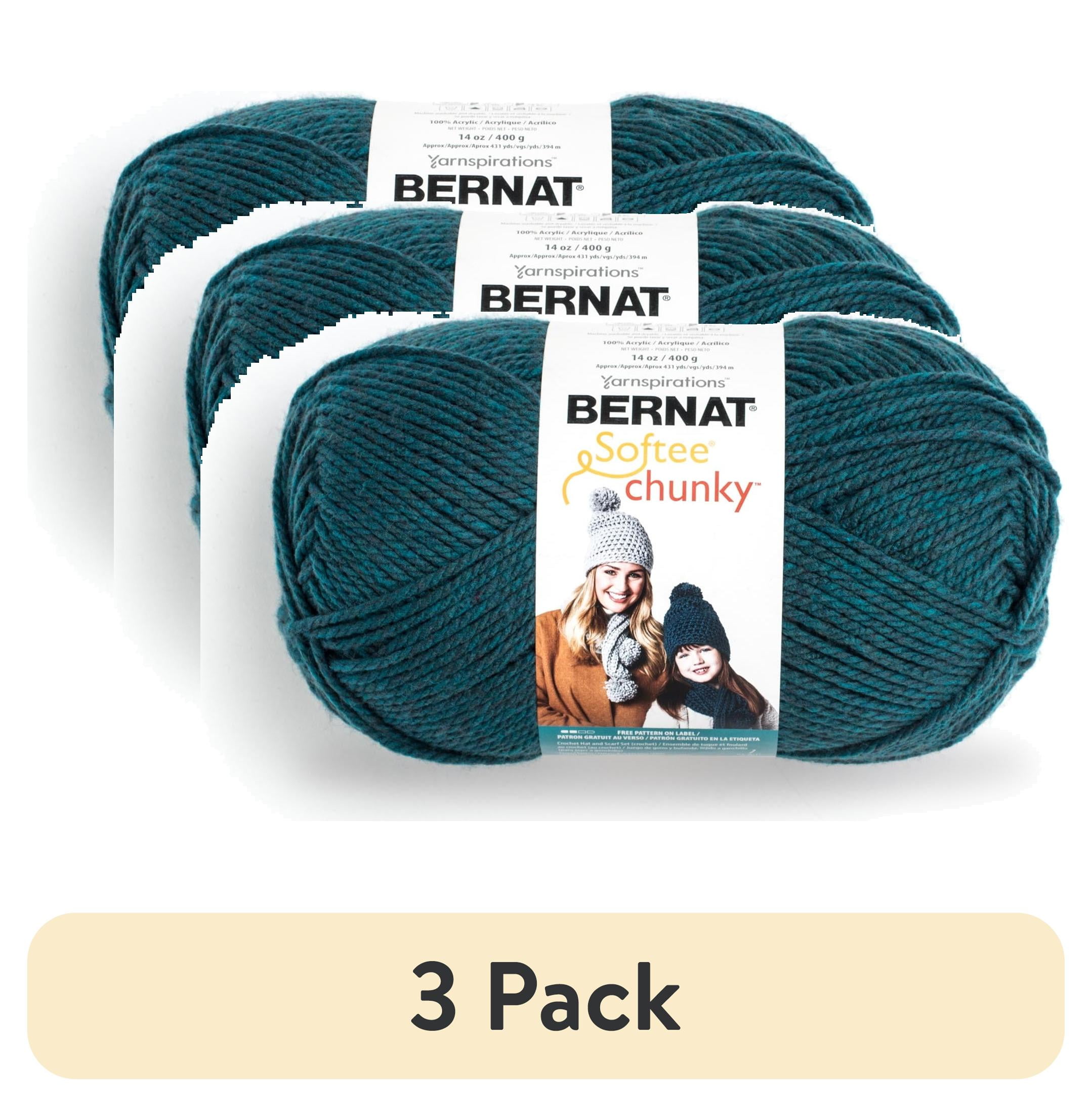 (3 pack) Bernat® Softee Chunky BB™ #6 Super Bulky Acrylic Yarn, Teal ...