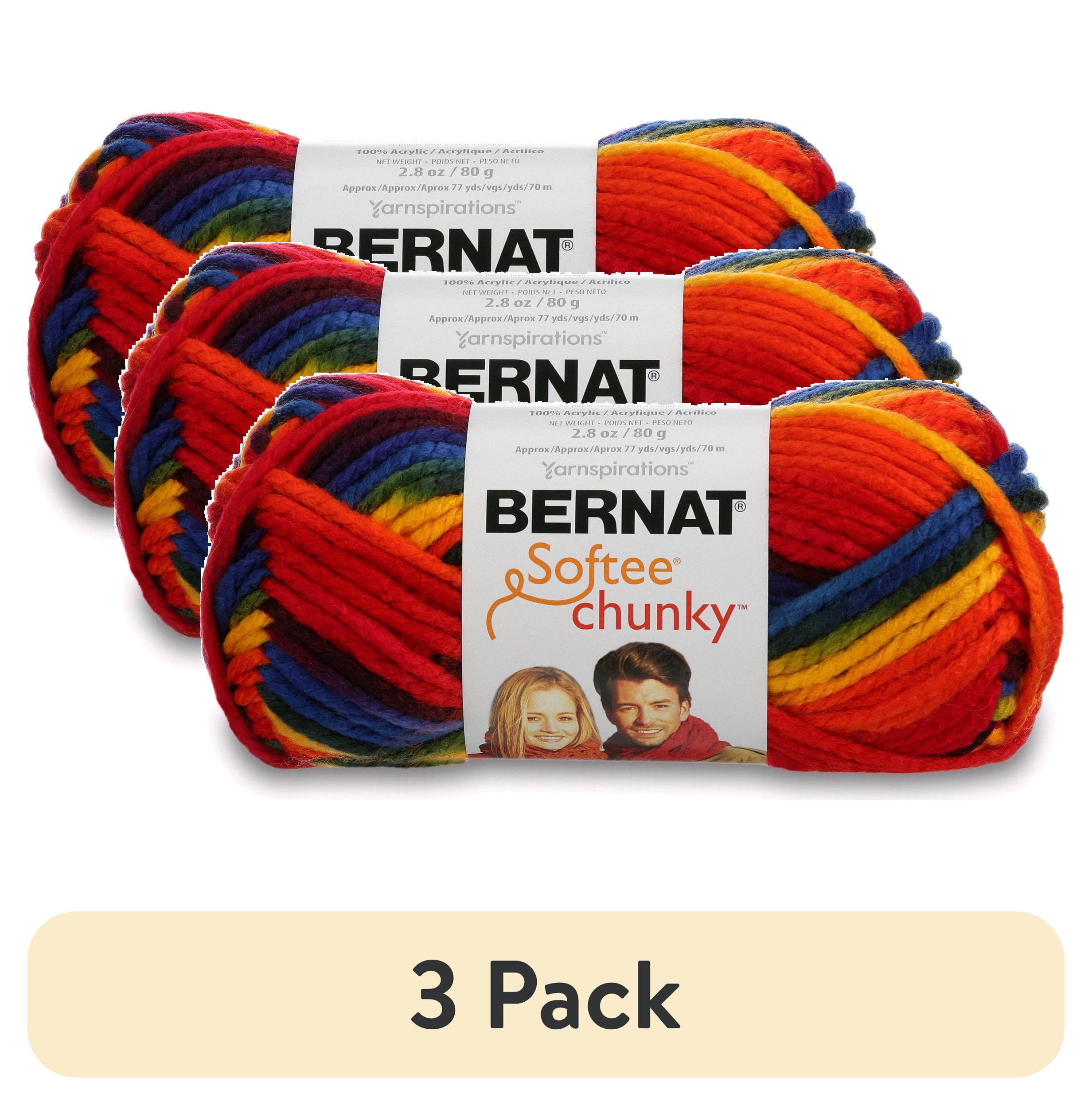 (3 pack) Bernat Softee Chunky Ombre 6 Super Bulky Acrylic Yarn, School ...