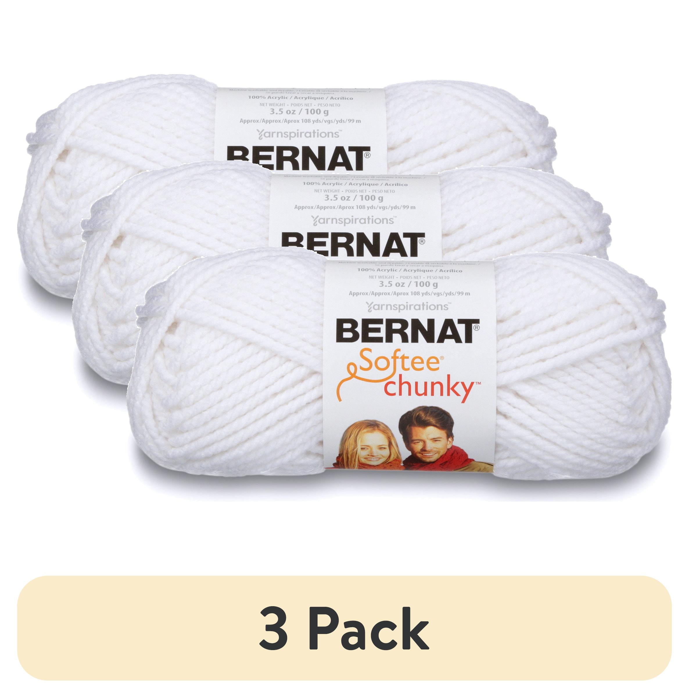 (3 pack) Bernat® Softee Chunky Sb™ #6 Super Bulky Acrylic Yarn, White 3 ...