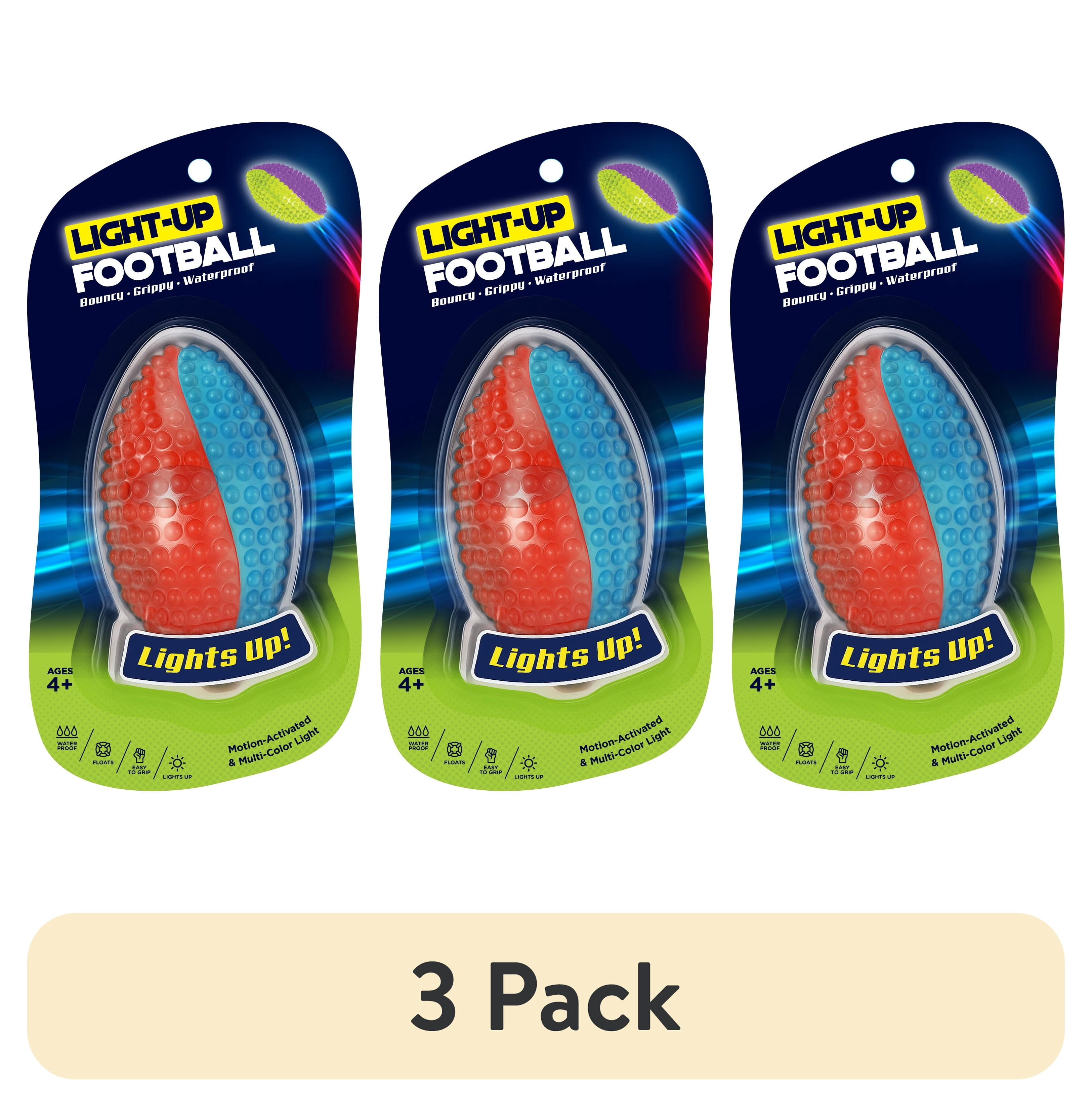 (3 pack) Best Brands Motion Activated Light Up Toss Football for Ages 4 ...