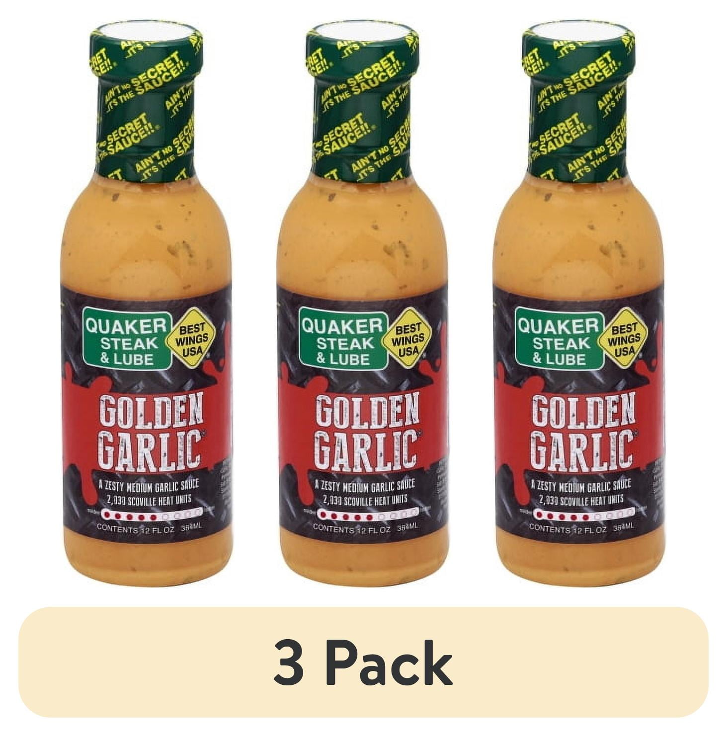 (3 pack) Best Wings USA Quaker Steak & Lube, Golden Garlic Sauce, 12 fl ...