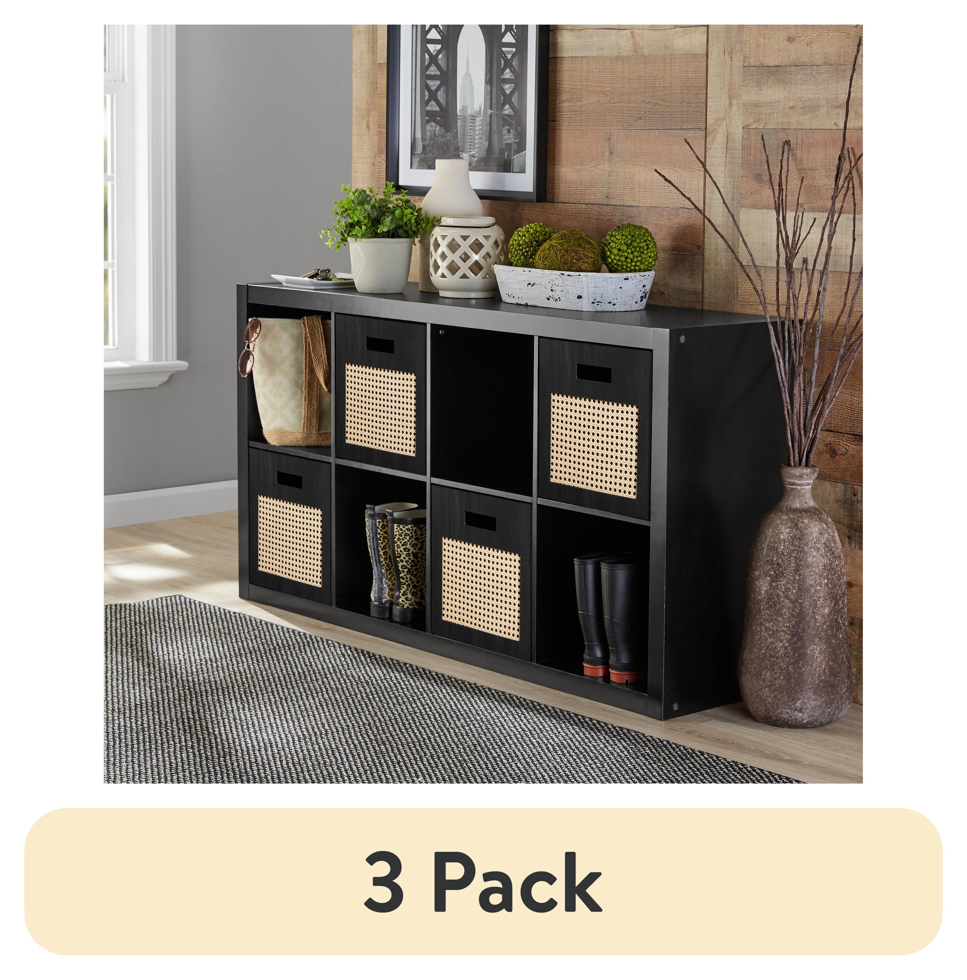 (3 pack) Better Homes & Gardens 8 Cube Storage Organizer, Solid Black ...