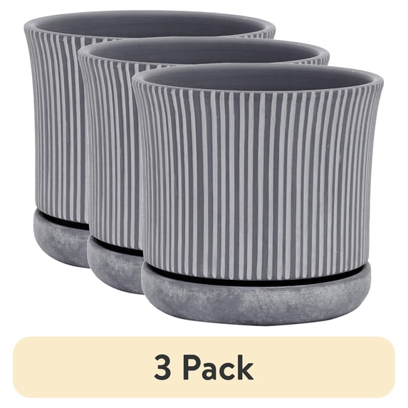 (3 pack) Better Homes & Gardens Pottery 6" Ballaro Round Ceramic ...