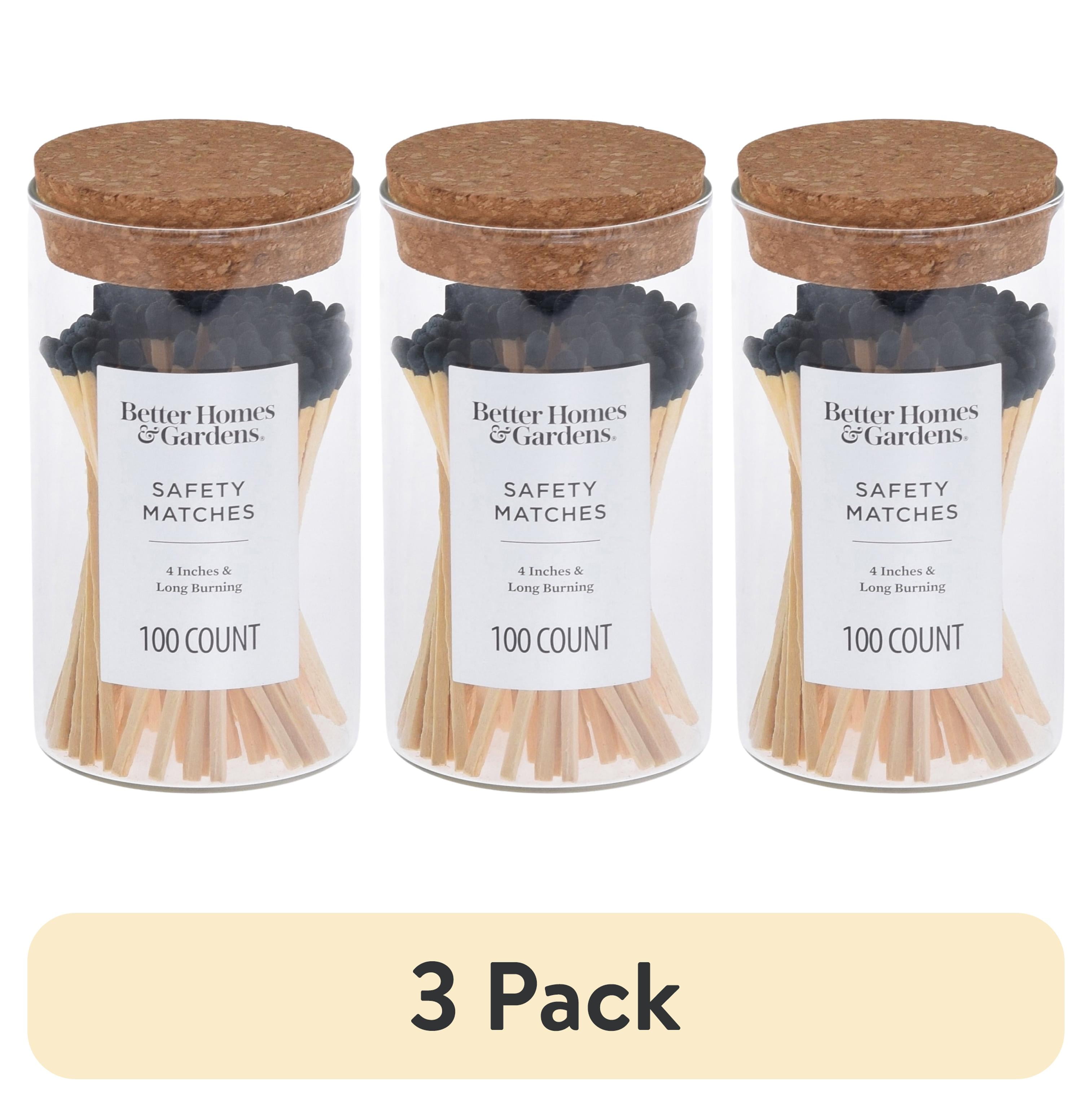 (3 pack) Better Homes & Gardens Premium Wooden Safety Matches, 100 ...
