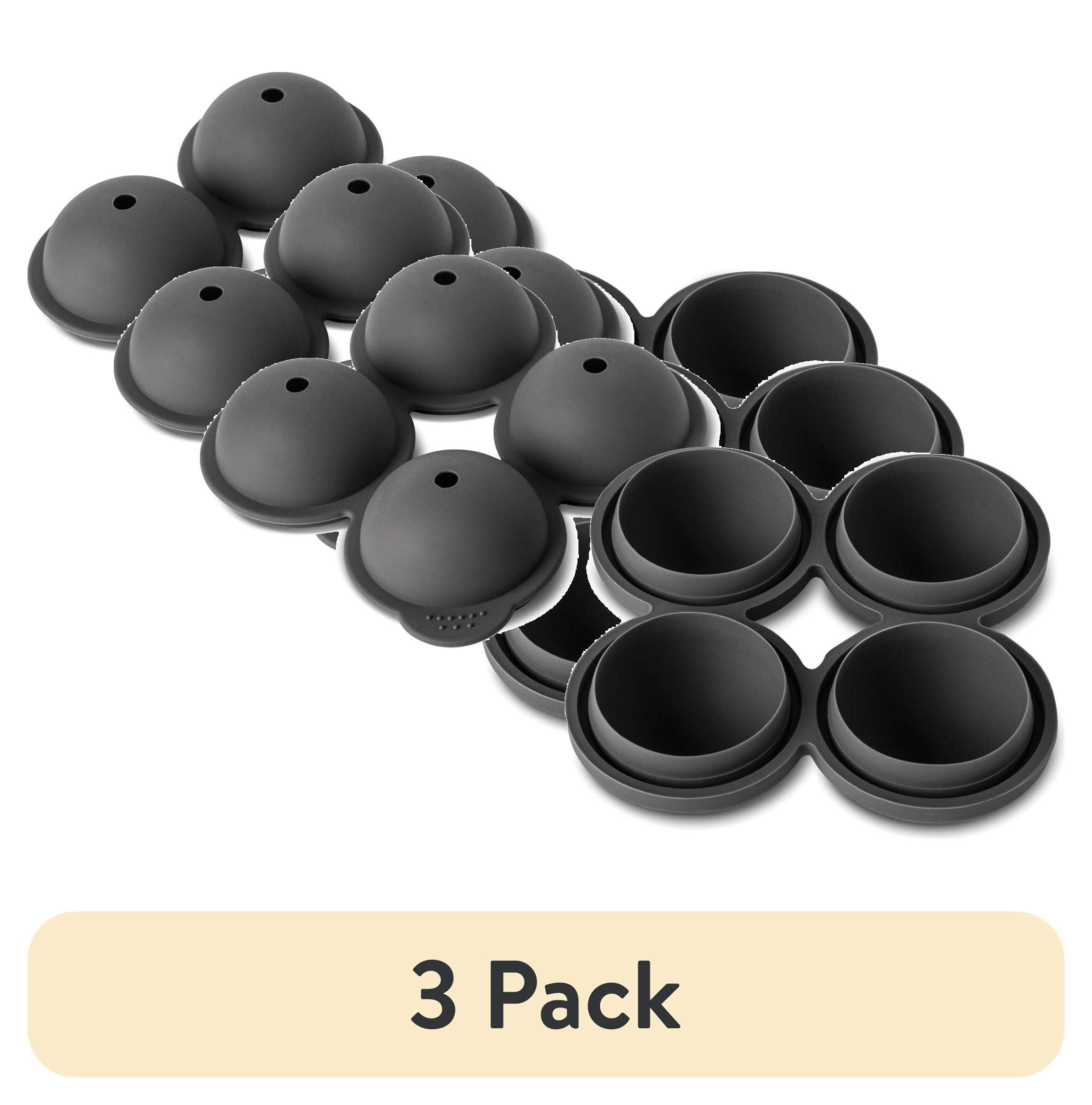 (3 pack) Better Homes & Gardens Silicone Sphere Ice Molds - Walmart ...