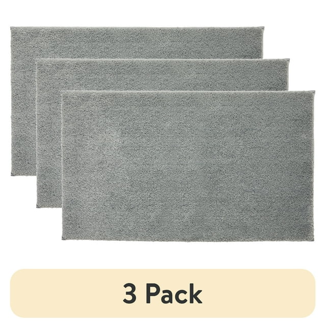 (3 pack) Better Homes & Gardens Ultra Soft Polyester Bath Rug, 23"x39 ...