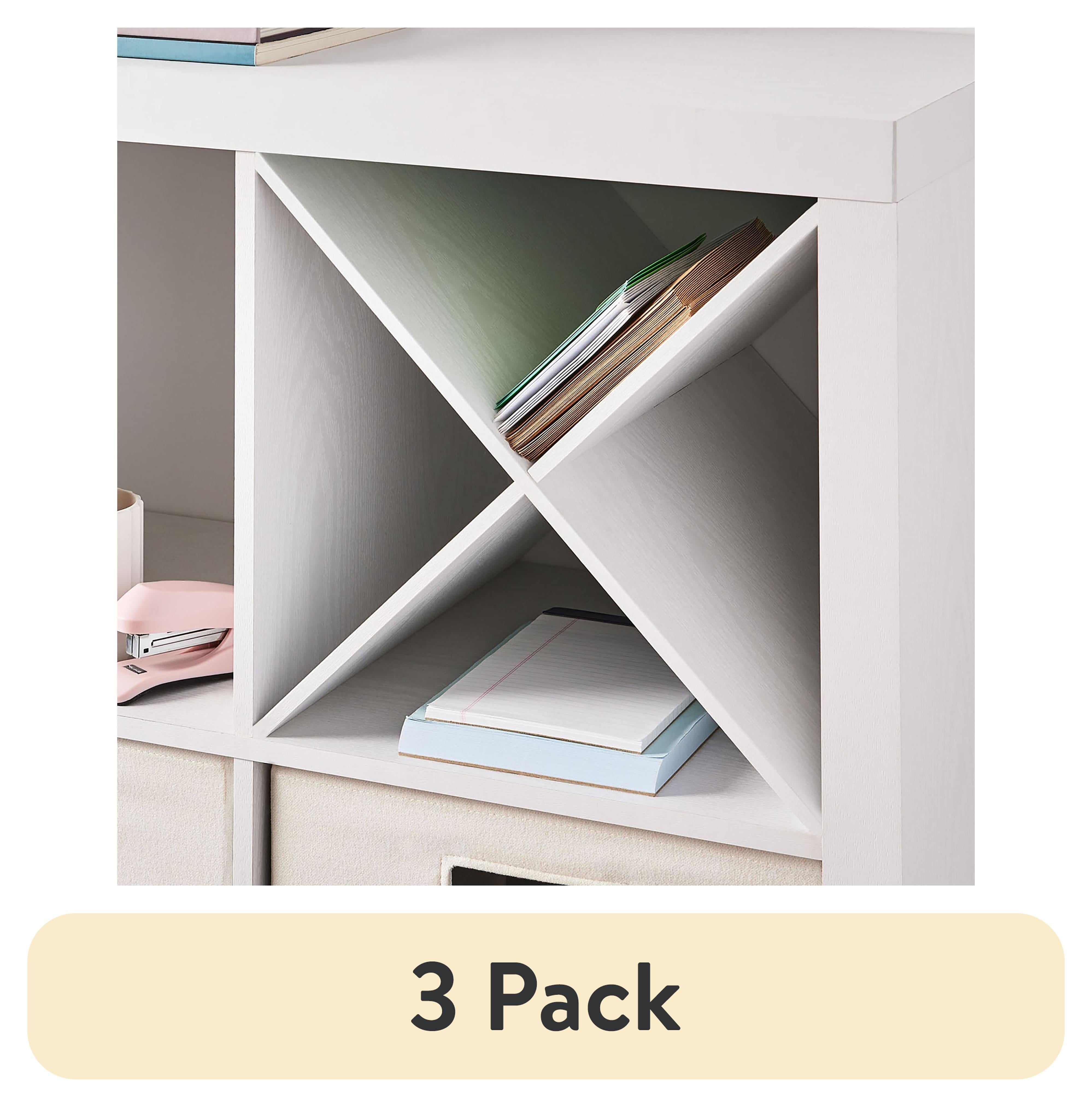(3 pack) Better Homes & Gardens X Shelf Cube Organizer Insert, White ...