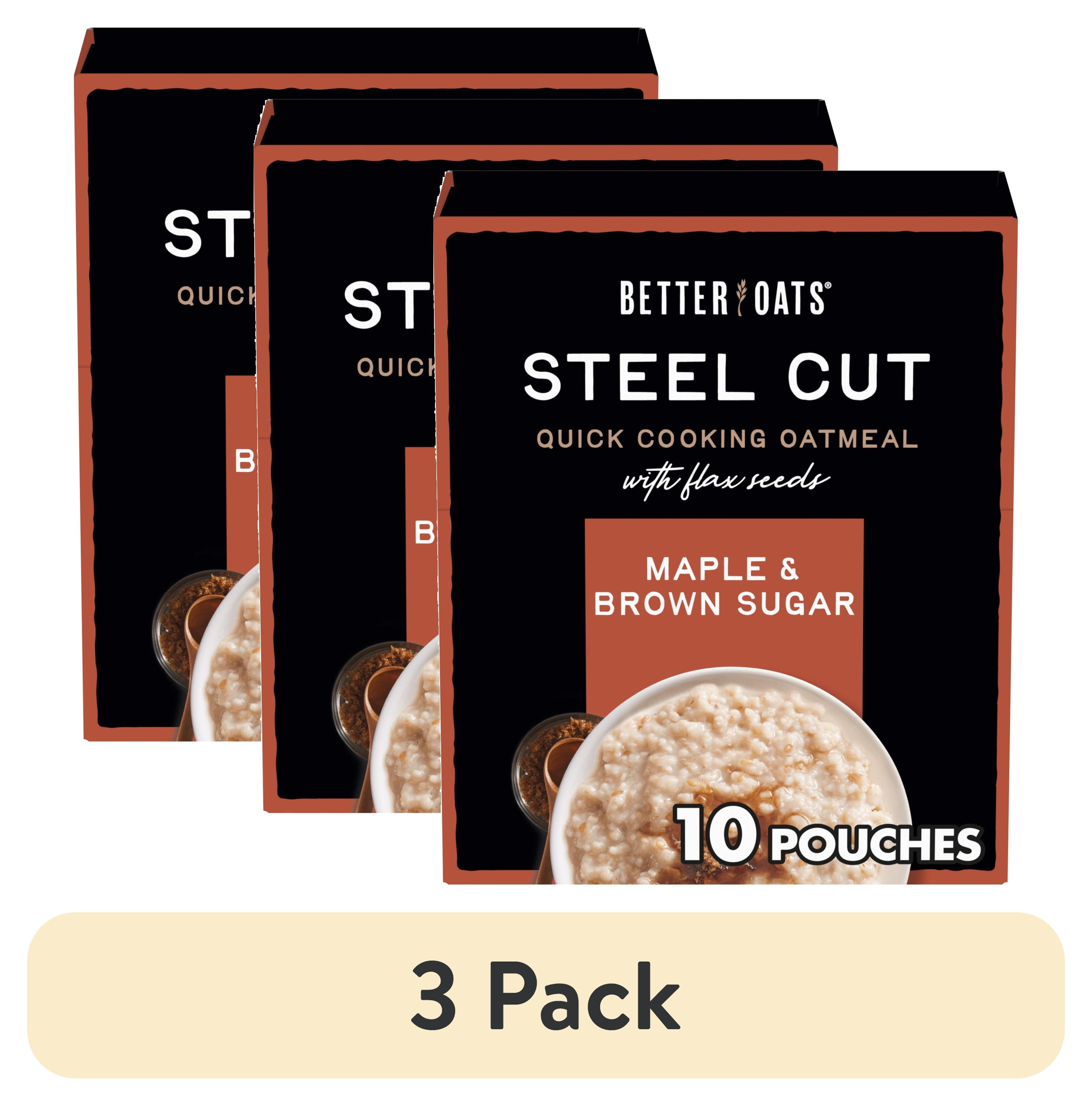 (3 pack) Better Oats Maple & Brown Sugar, Instant, Steel Cut Oatmeal ...