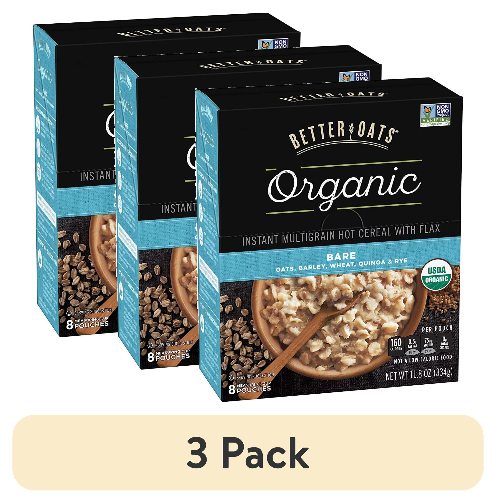 (3 pack) Better Oats Organic Bare Instant Multigrain Hot Cereal with ...