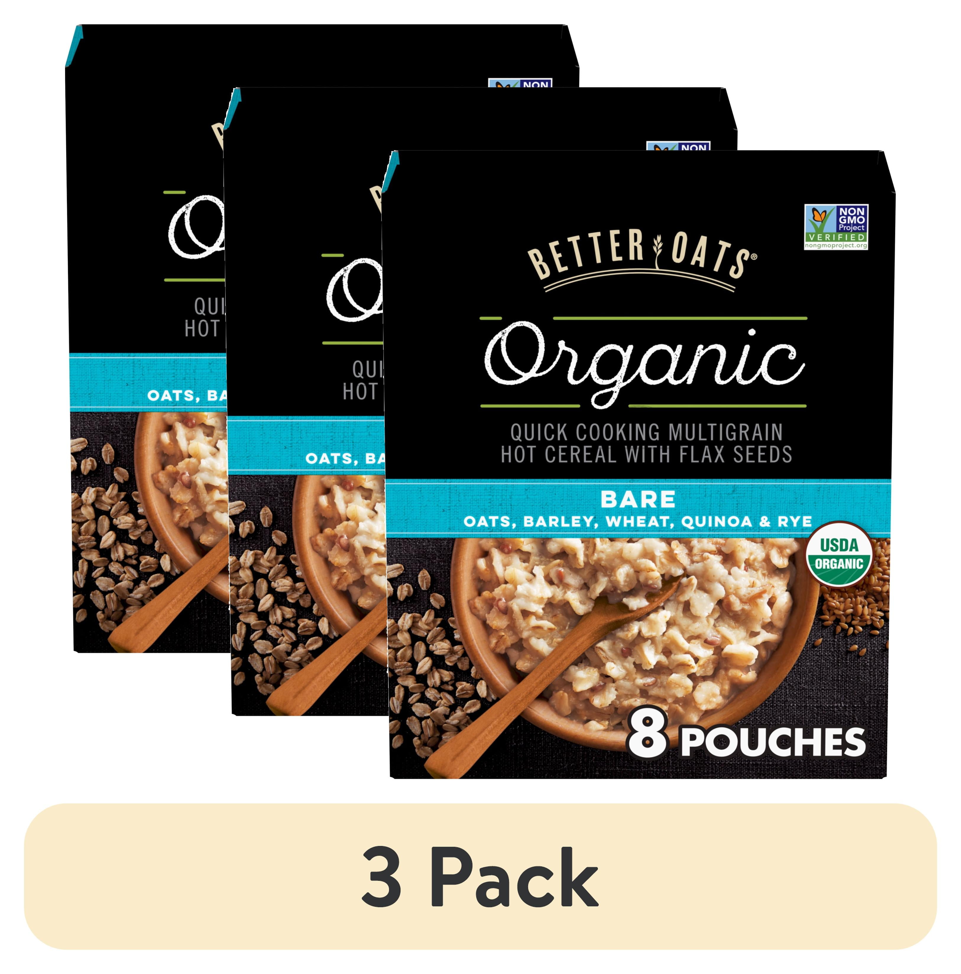 (3 pack) Better Oats Organic Instant Hot Cereal, Multigrain & Flax ...