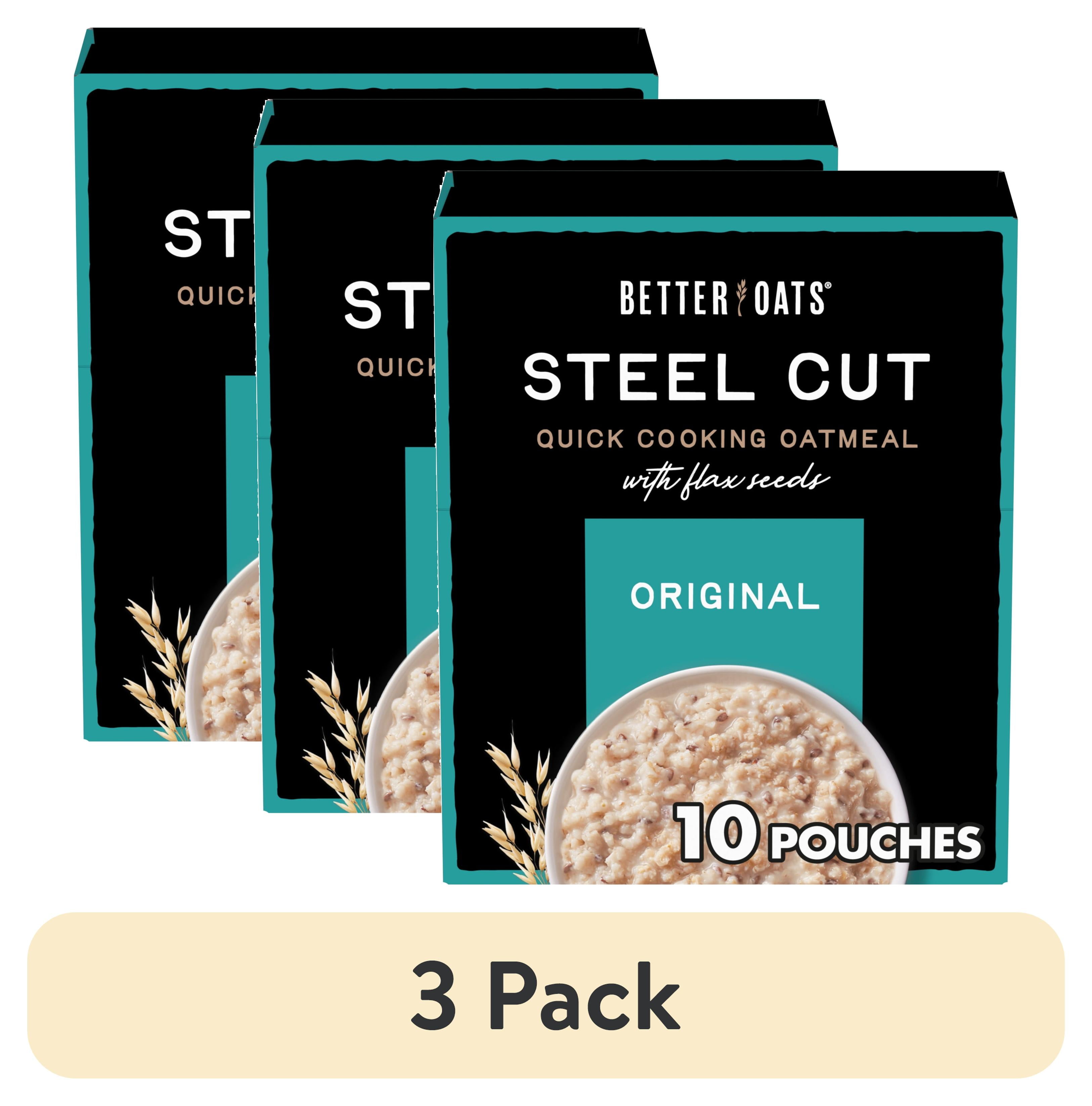 (3 pack) Better Oats Original, Steel Cut Oatmeal, Flax Seed, Instant ...