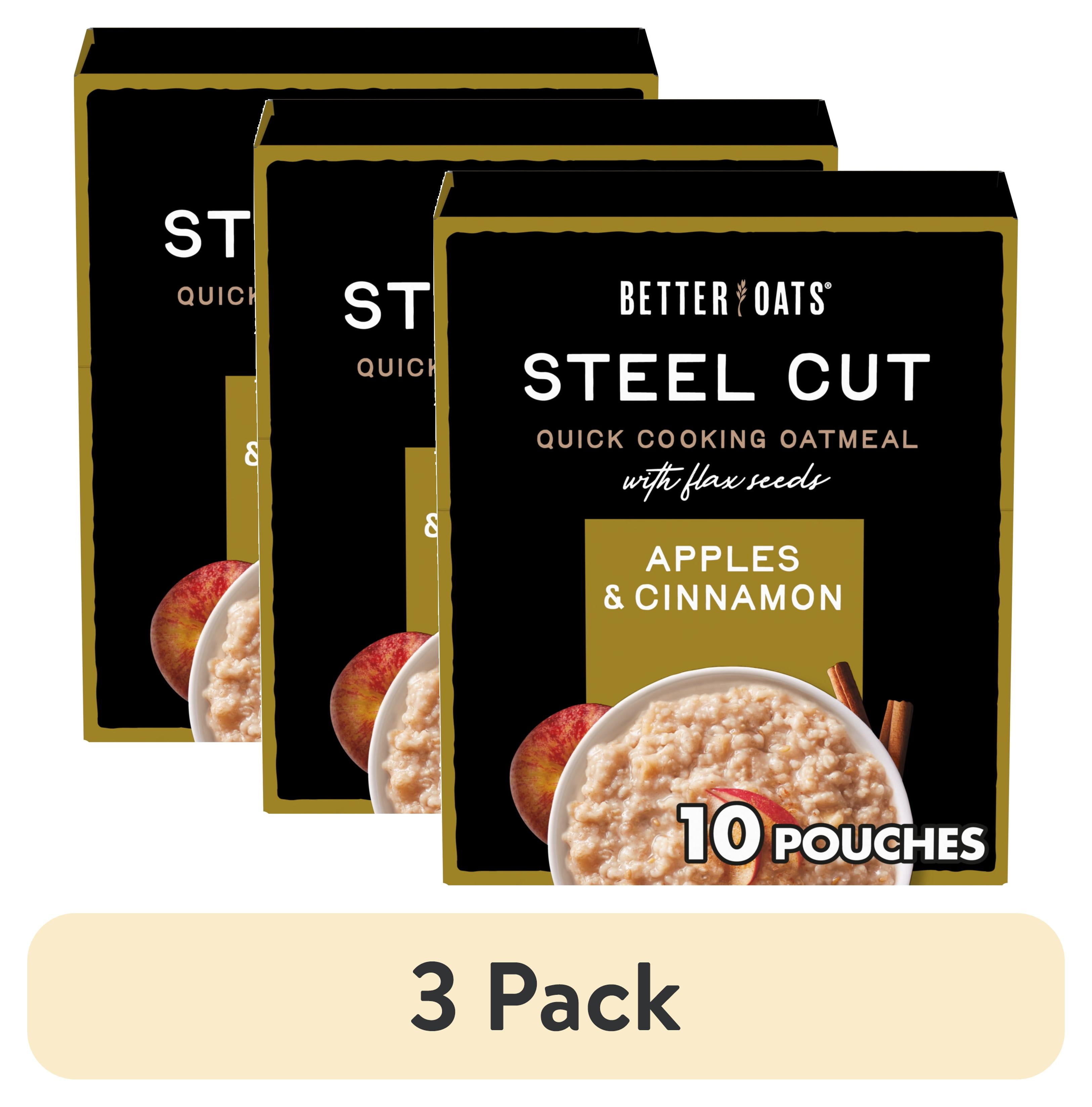 (3 pack) Better Oats Steel Cut Oatmeal, Apples and Cinnamon Oatmeal ...