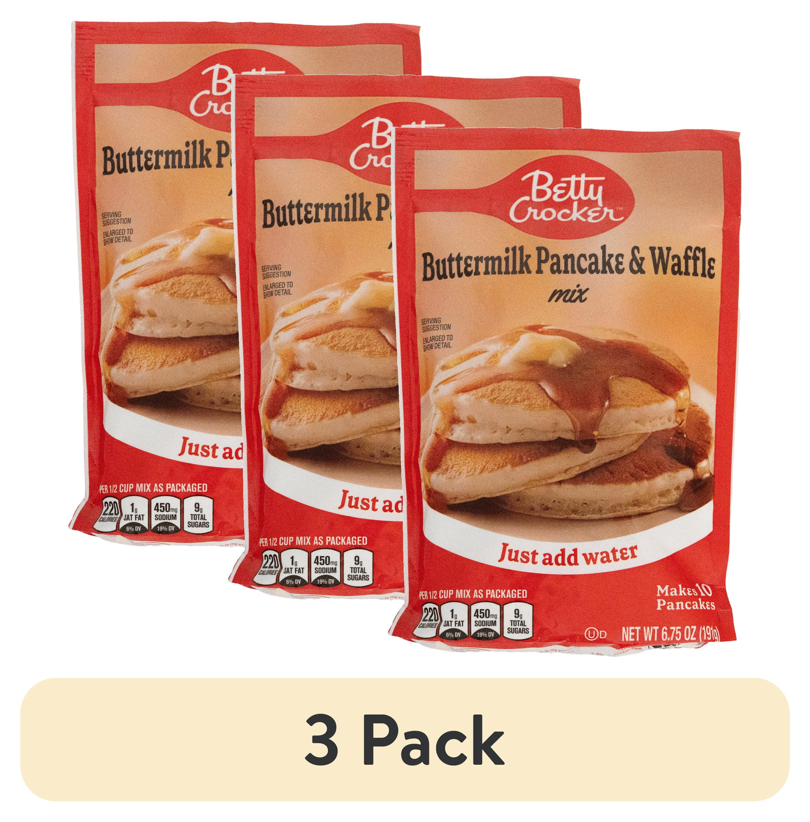 (3 pack) Betty Crocker Buttermilk Pancake and Waffle Mix, 6.75oz, Just ...