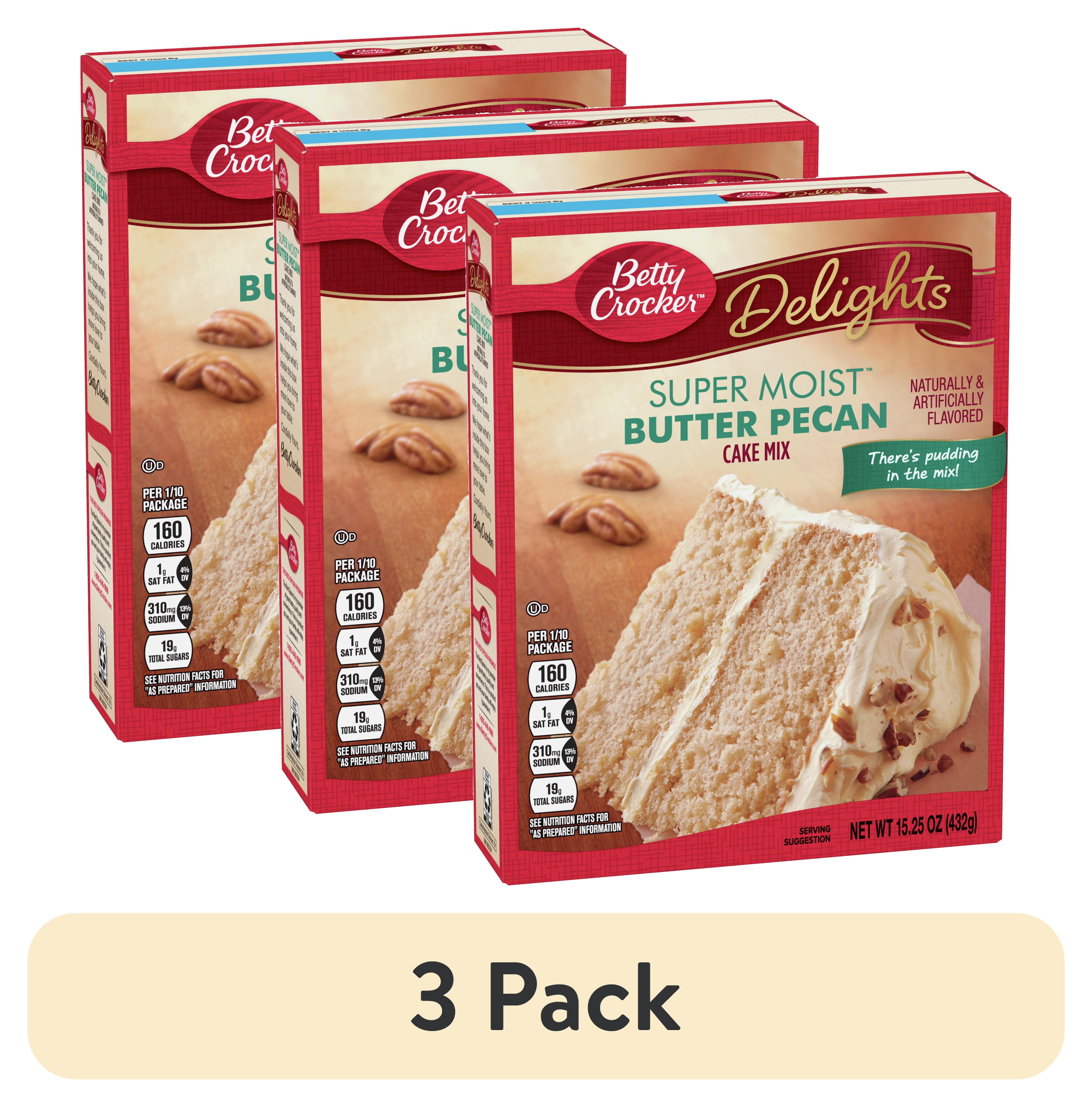 (3 pack) Betty Crocker Delights Super Moist Butter Pecan Cake Mix, 15. ...