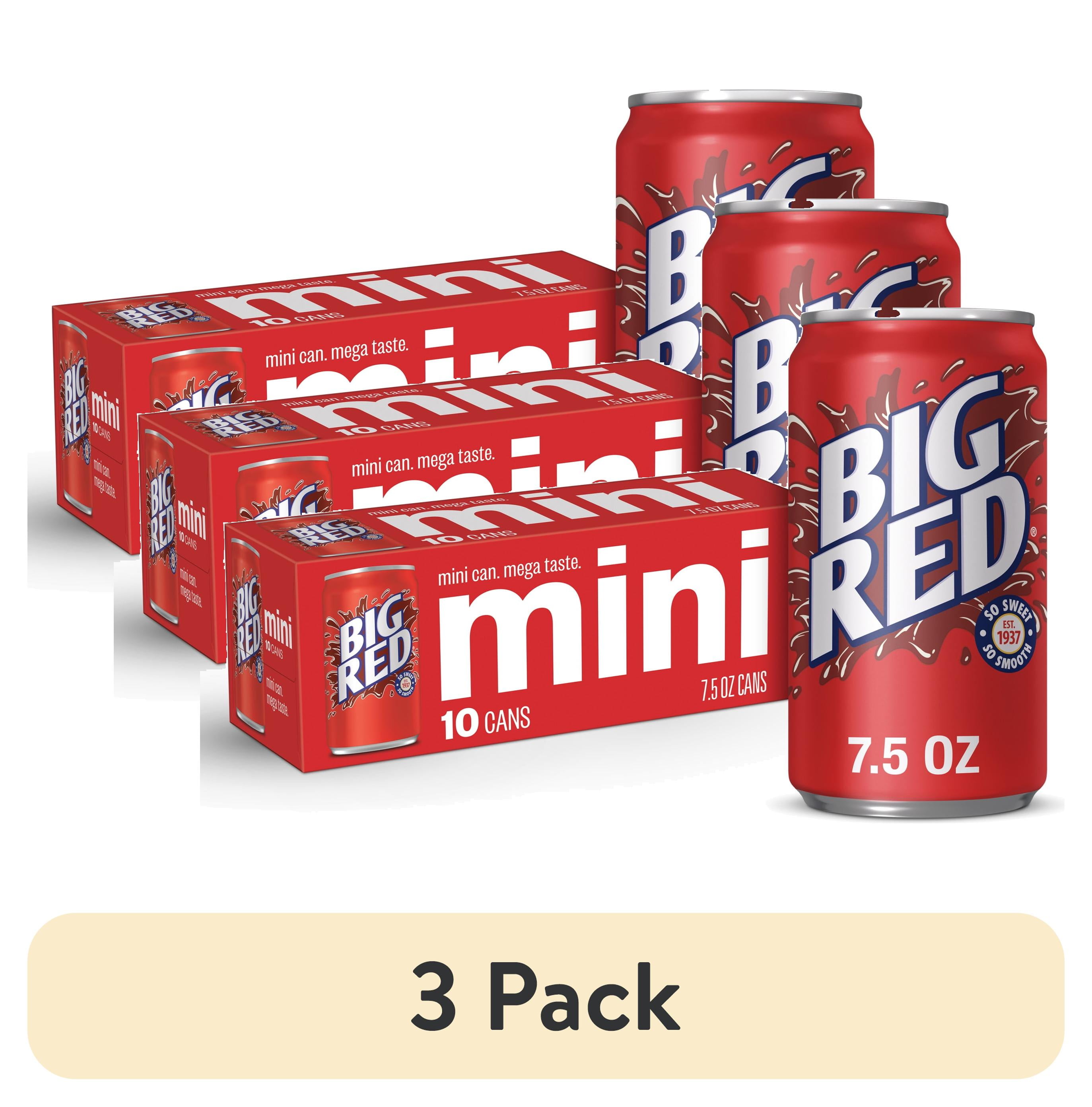 (3 pack) Big Red Soda Pop, 7.5 fl oz, 10 Pack Cans - Walmart.com