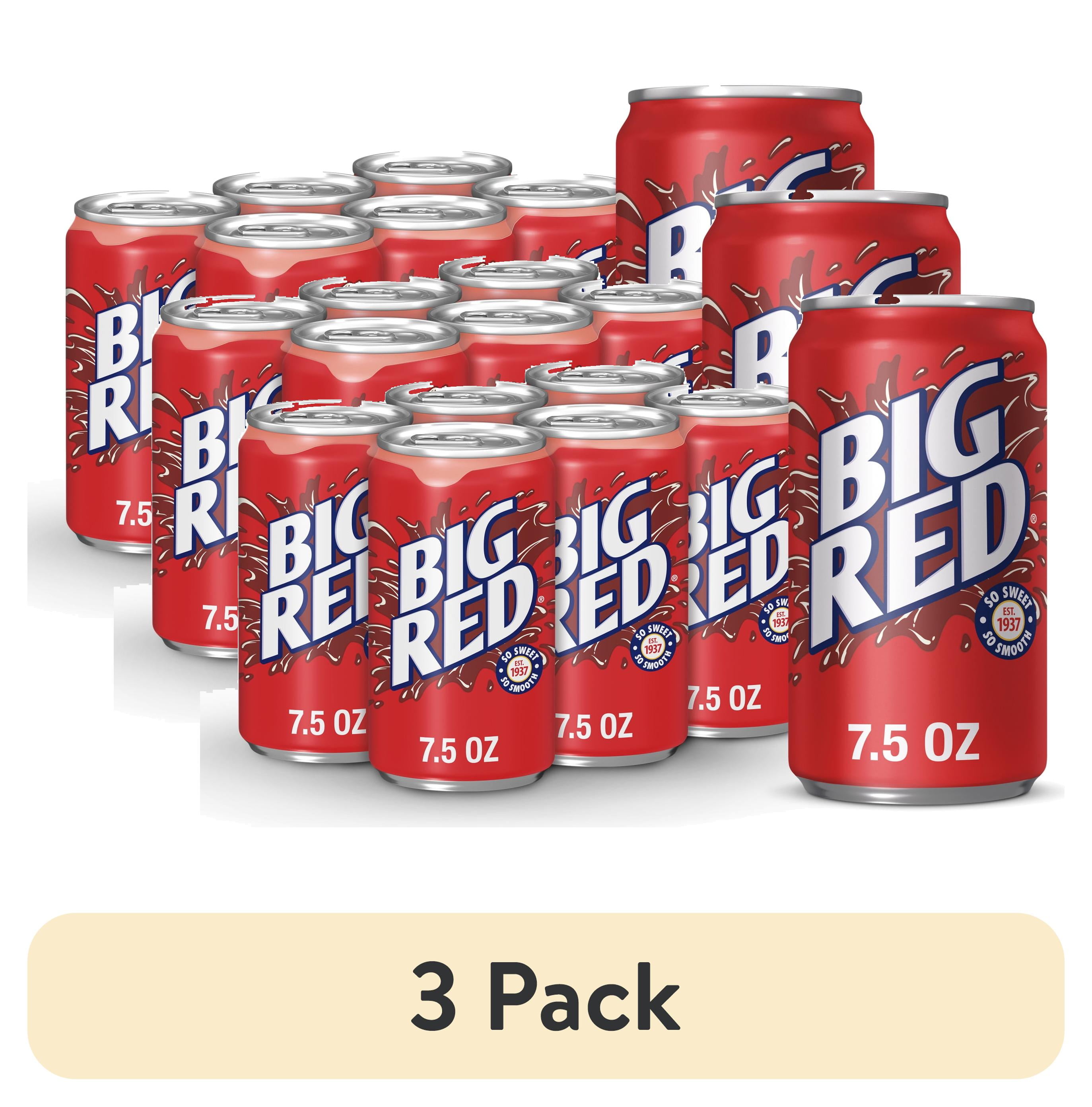 (3 pack) Big Red Soda Pop, 7.5 fl oz, 6 Pack Cans - Walmart.com