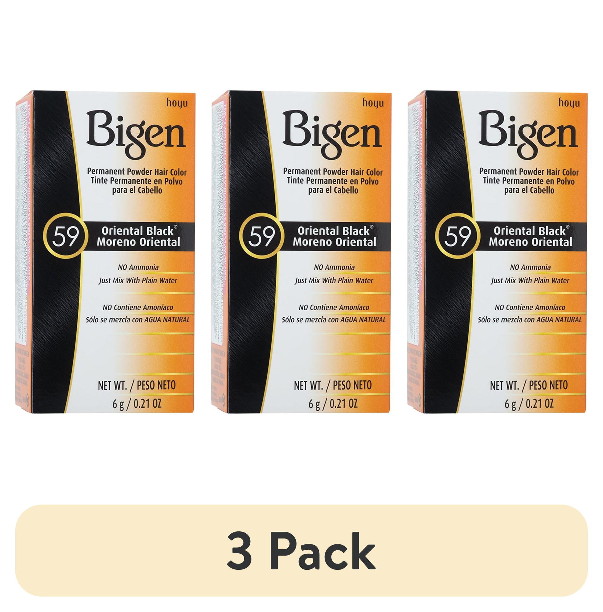(3 pack) Bigen Permanent Powder Hair Color, Oriental Black 59, Unisex ...