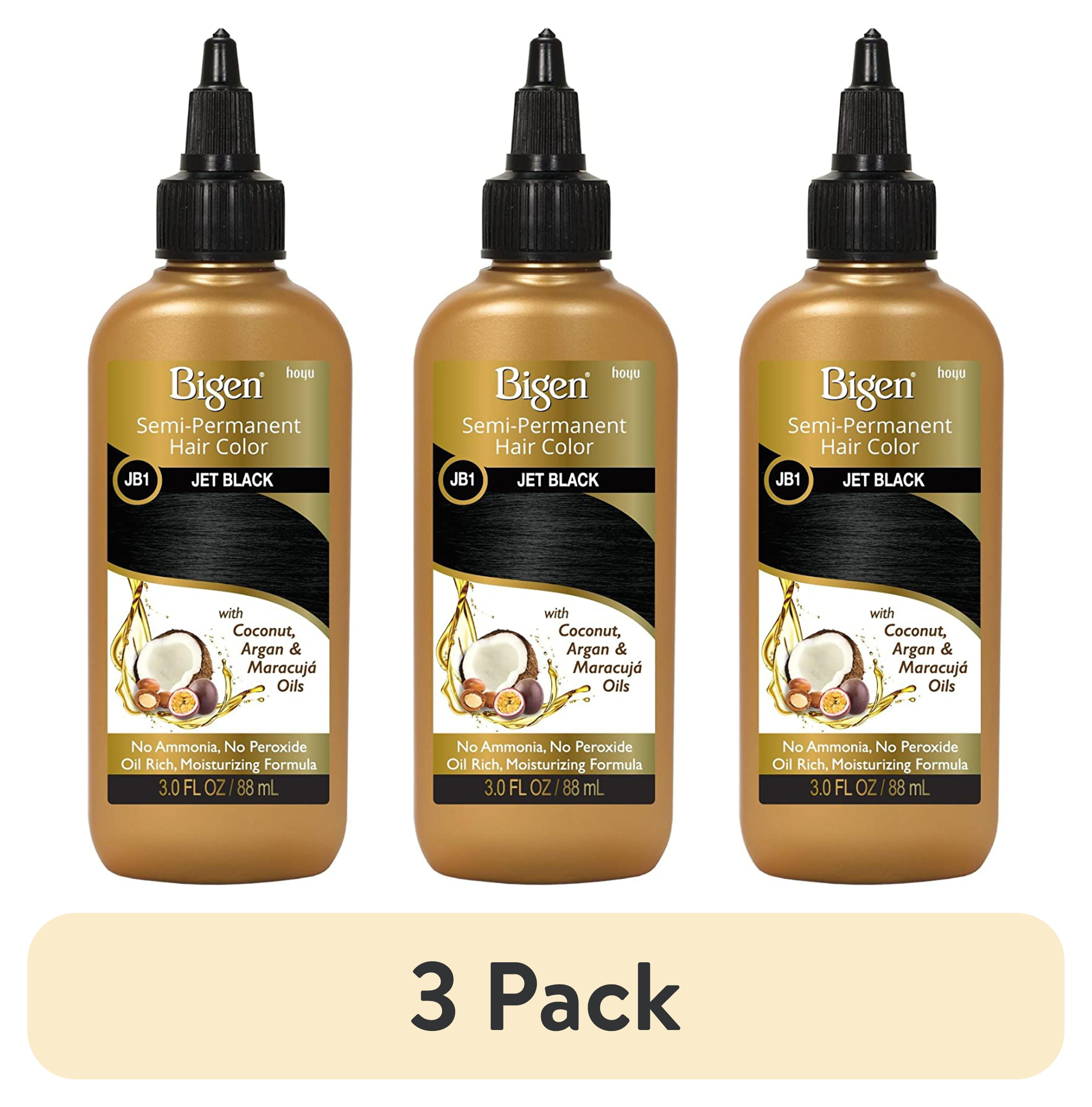 (3 pack) Bigen Semi Permanent Hair Color JB1 Jet Black, 3 oz., Female ...