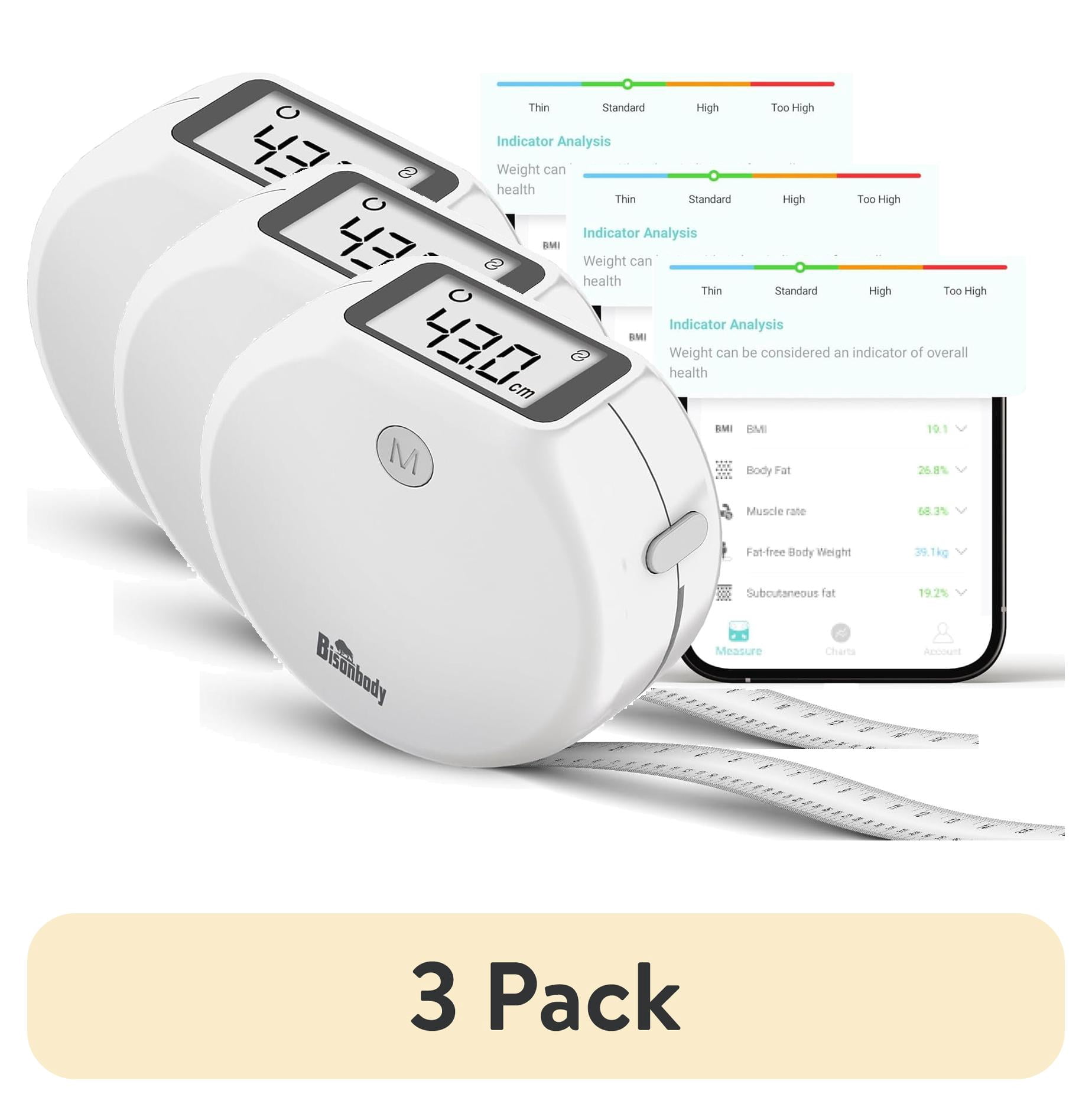 (3 pack) Bisonbody Smart Body Measuring Tape – Smart Tape Measure Body ...