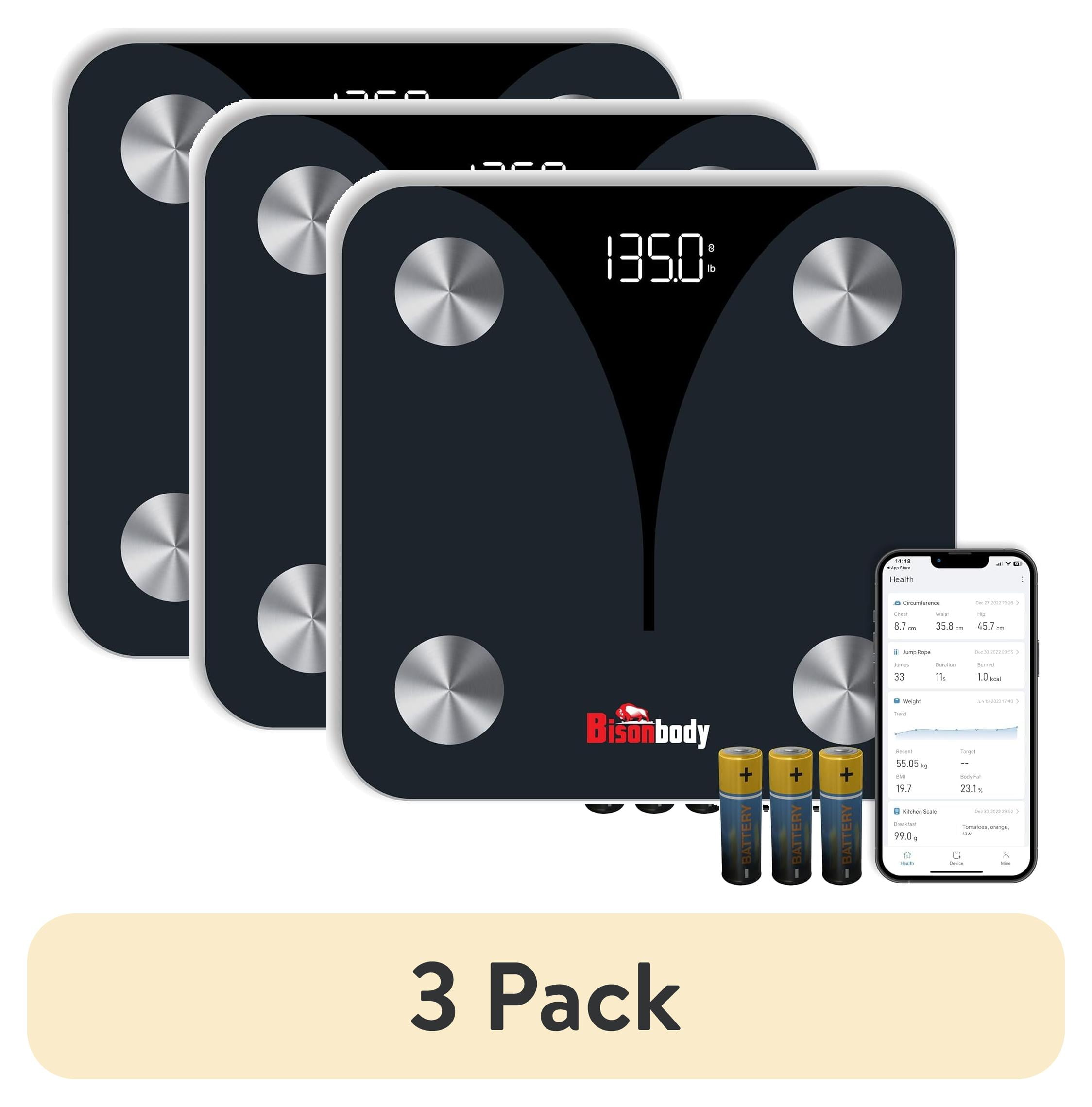(3 pack) Bisonbody Smart Digital Bathroom Scale for Body Weight and Fat ...
