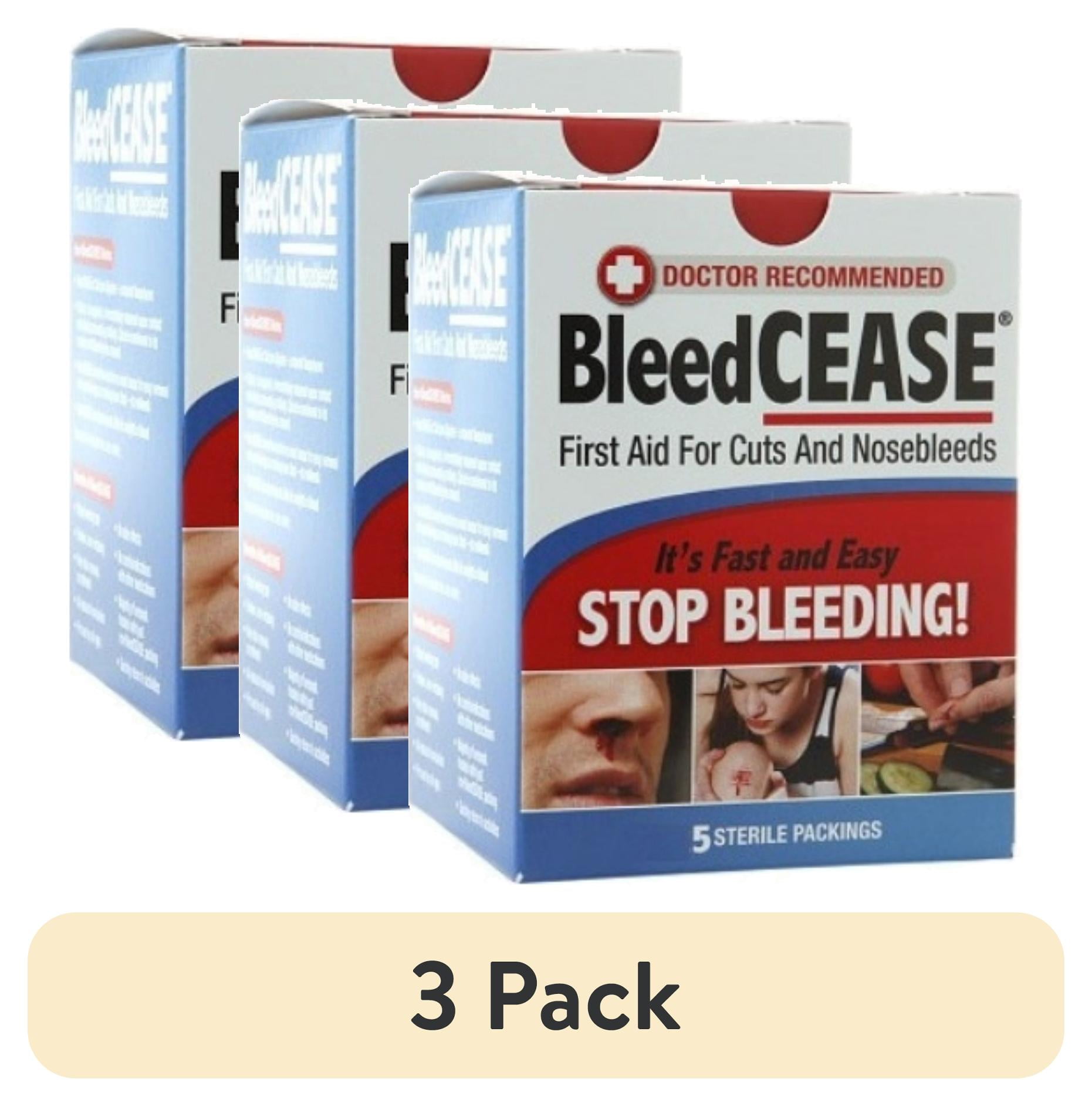 (3 pack) BleedCease First Aid For Cuts and Nosebleeds Sterile Packings ...