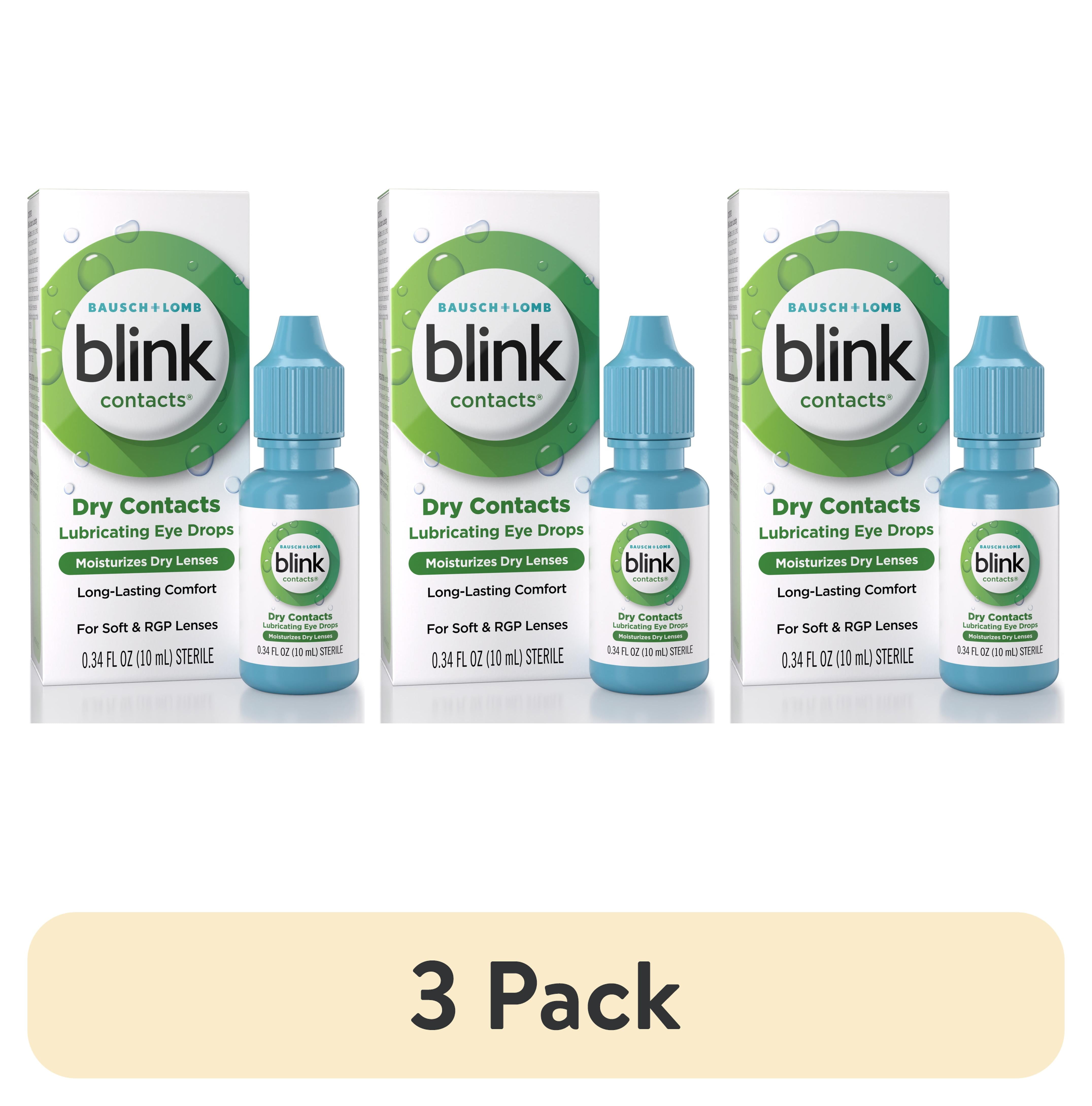 (3 pack) Blink Contacts Rewetting and Lubricant Eye Drops for Soft and ...