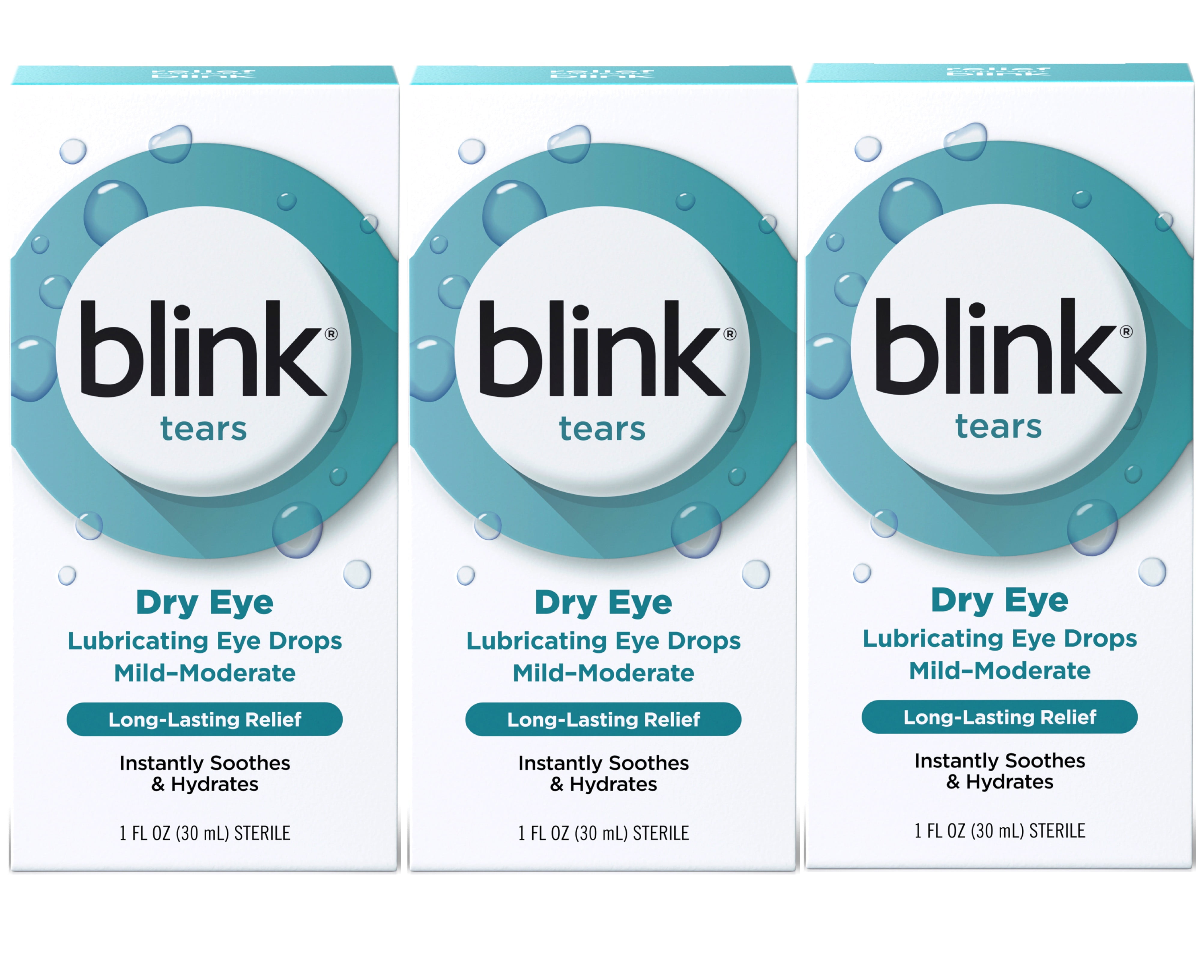 (3 pack) Blink Tears Lubricant Eye Drops for Mild to Moderate Dry Eye ...