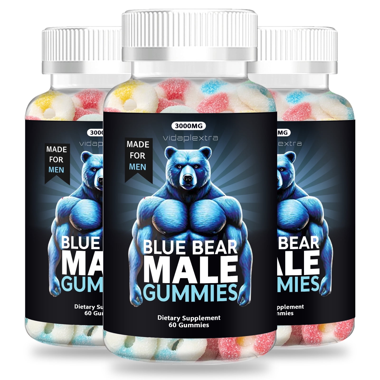 (3 pack) Blue Bear Gummies - Blue Bear Male Gummies - Walmart.com
