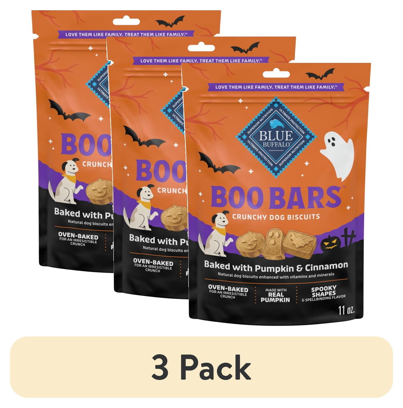 (3 pack) Blue Buffalo Boo Bars Crunchy Halloween Dog Biscuits Pumpkin ...