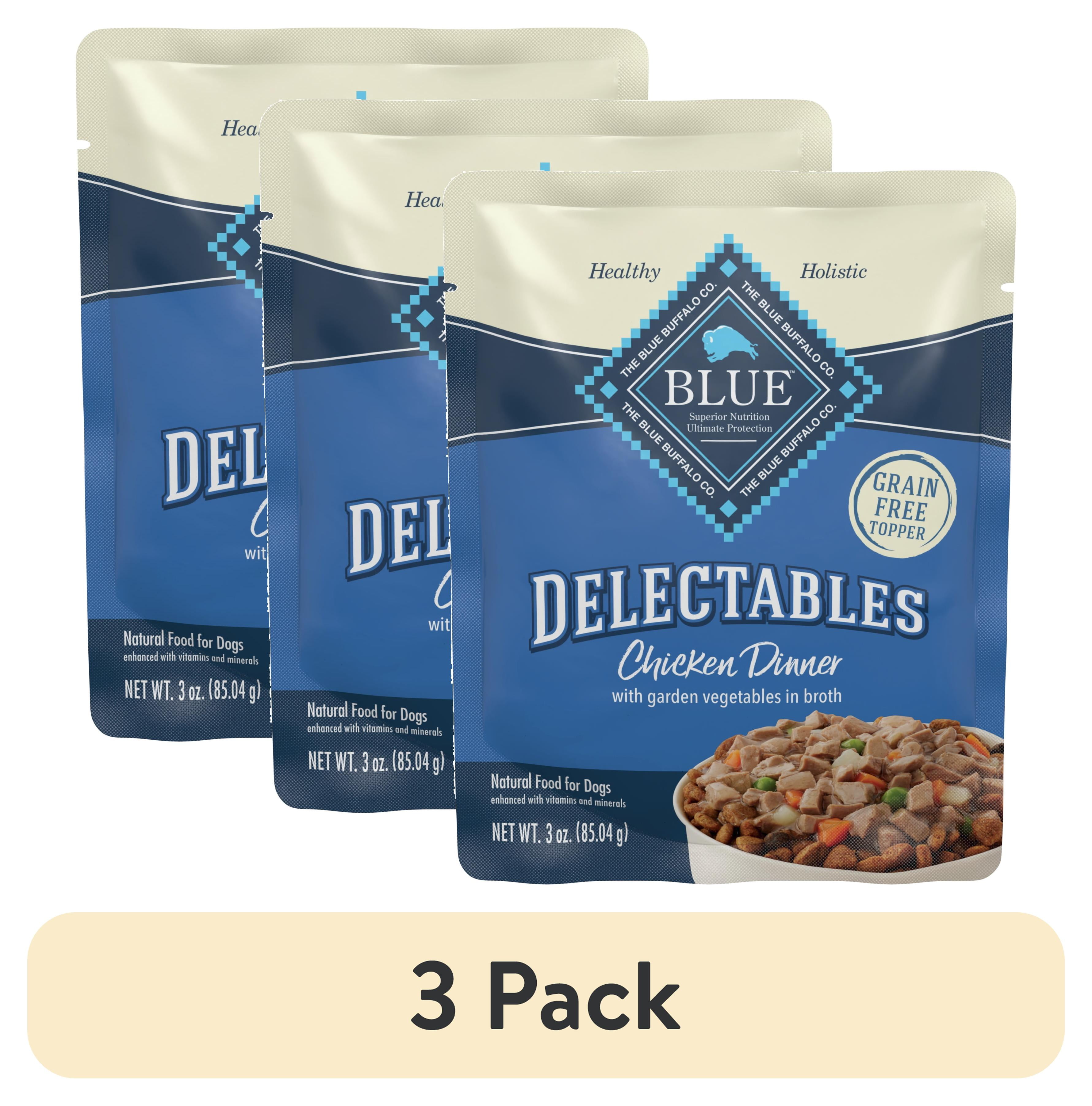 (3 pack) Blue Buffalo Delectables Natural Wet Dog Food Toppers, Tasty ...