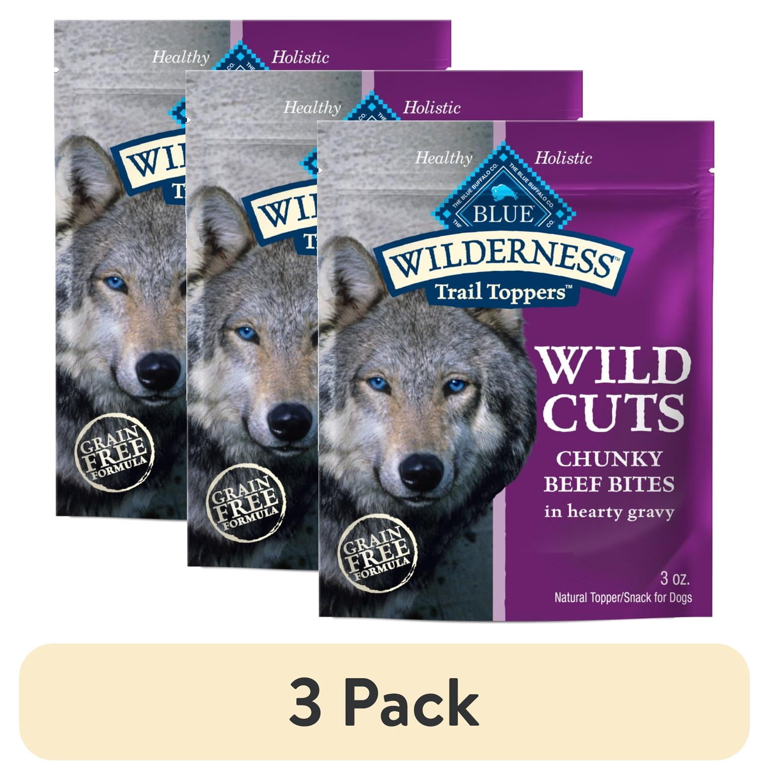(3 pack) Blue Buffalo Wilderness Trail Toppers Wet Dog Food, Chunky ...