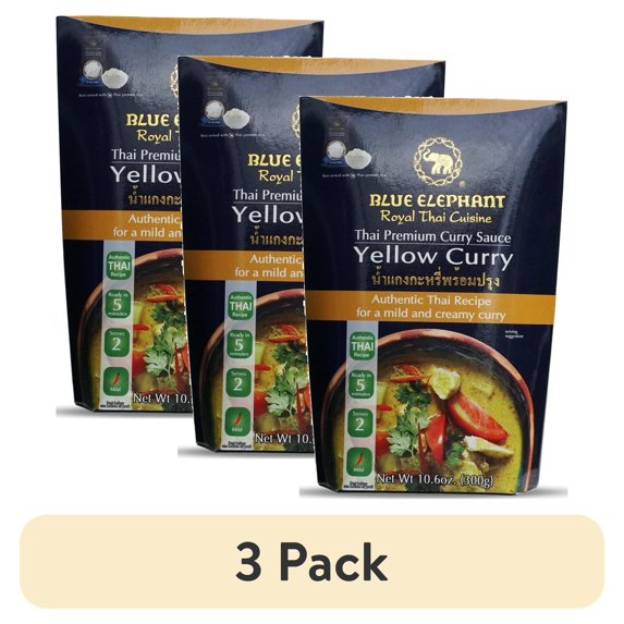 (3 pack) Blue Elephant Royal Thai Cuisine 300g Ready to Heat Yellow ...