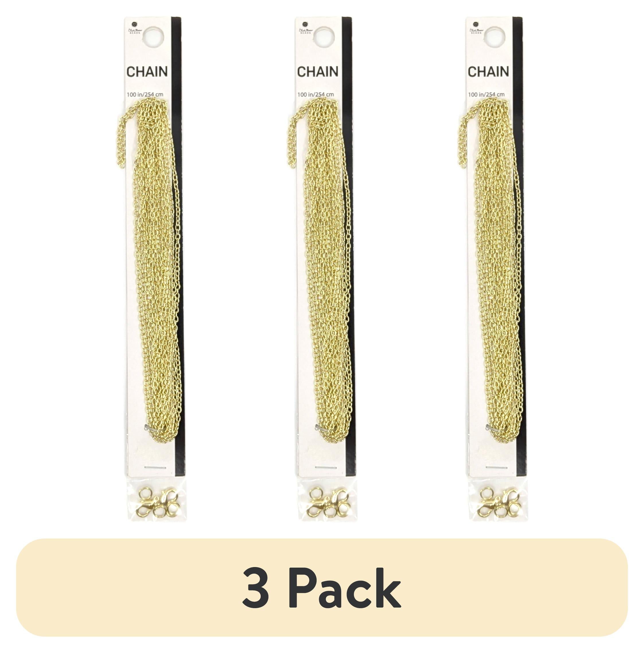 (3 pack) Blue Moon Beads Gold Metal Findings Cable Chain for Jewelry ...