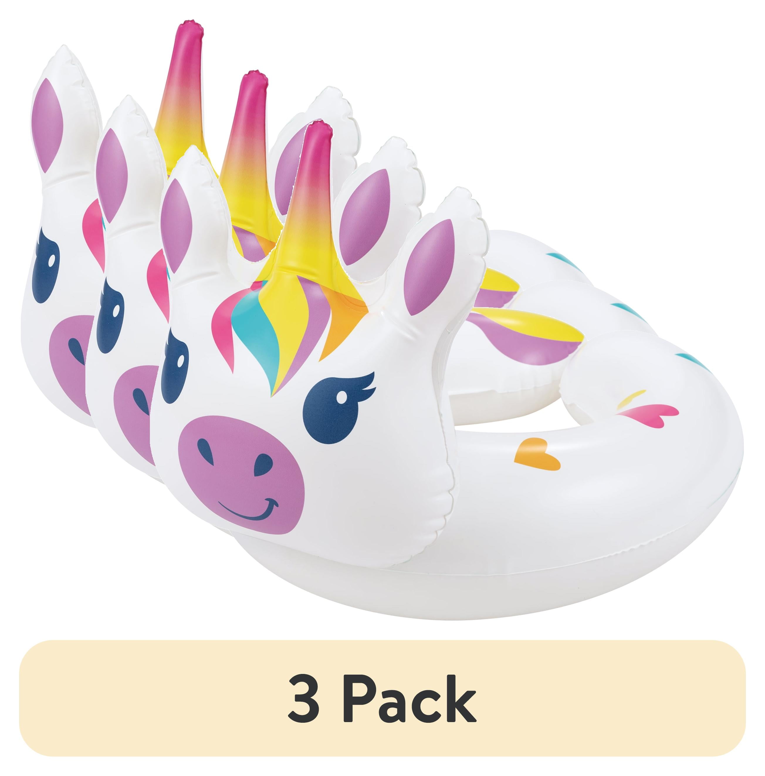 (3 pack) Bluescape White Unicorn Split Inflatable Swim Ring Pool Float ...